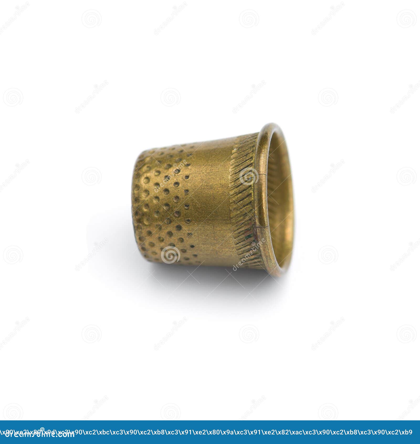 Old Copper Thimble Close-up Isolated on White Background Stock Image ...