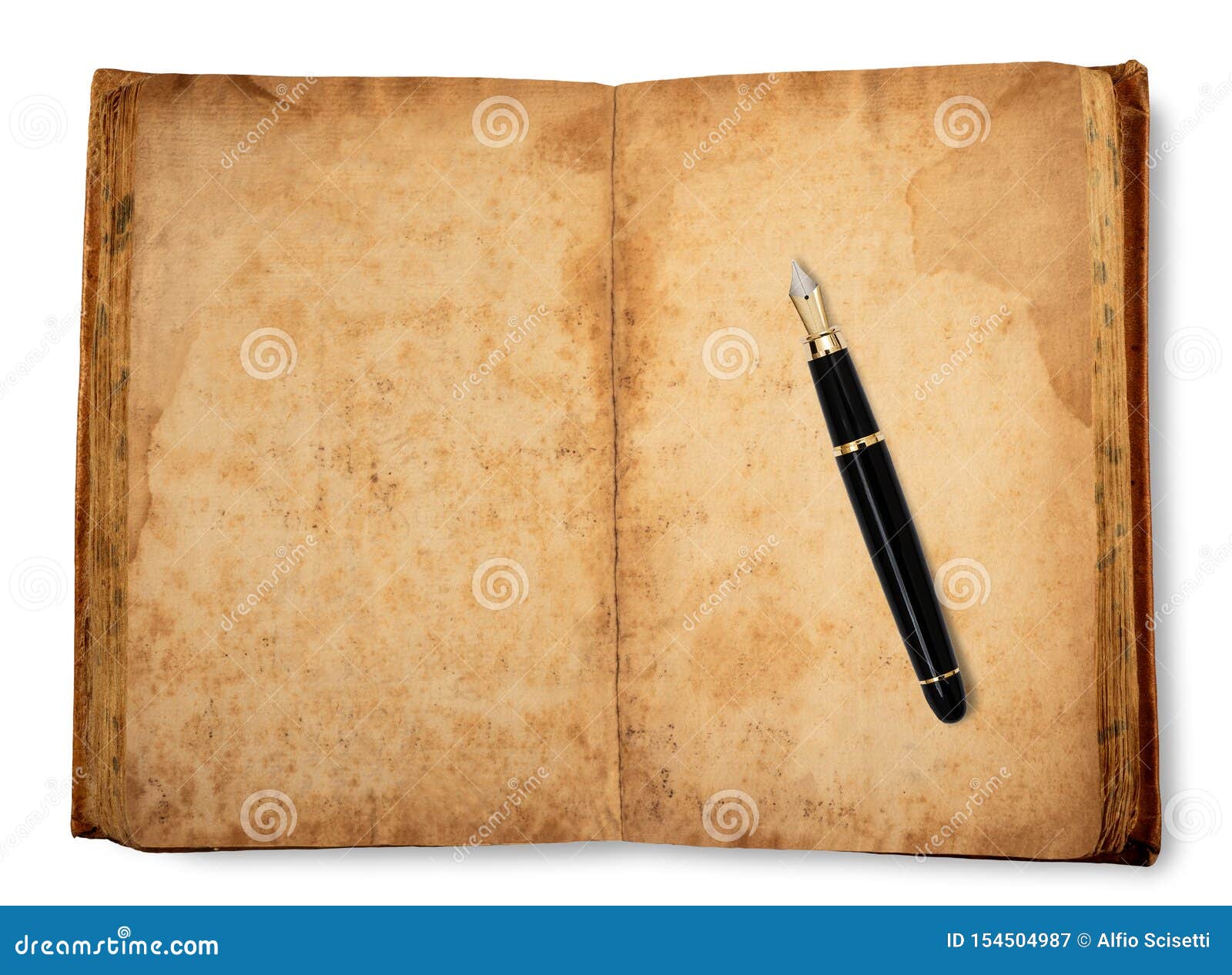Old Copybook with Fountain Pen Stock Image - Image of space, booklet ...
