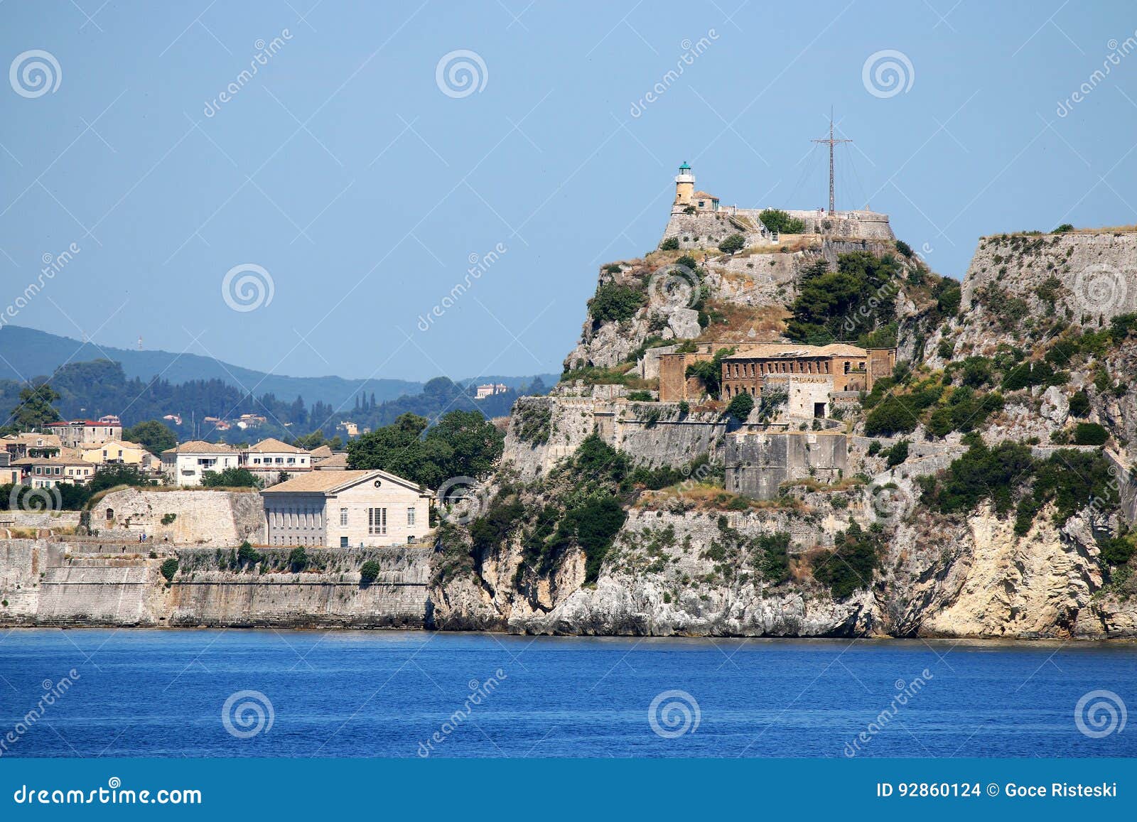 Old Corfu fortress stock photo. Image of travel, traditional - 92860124