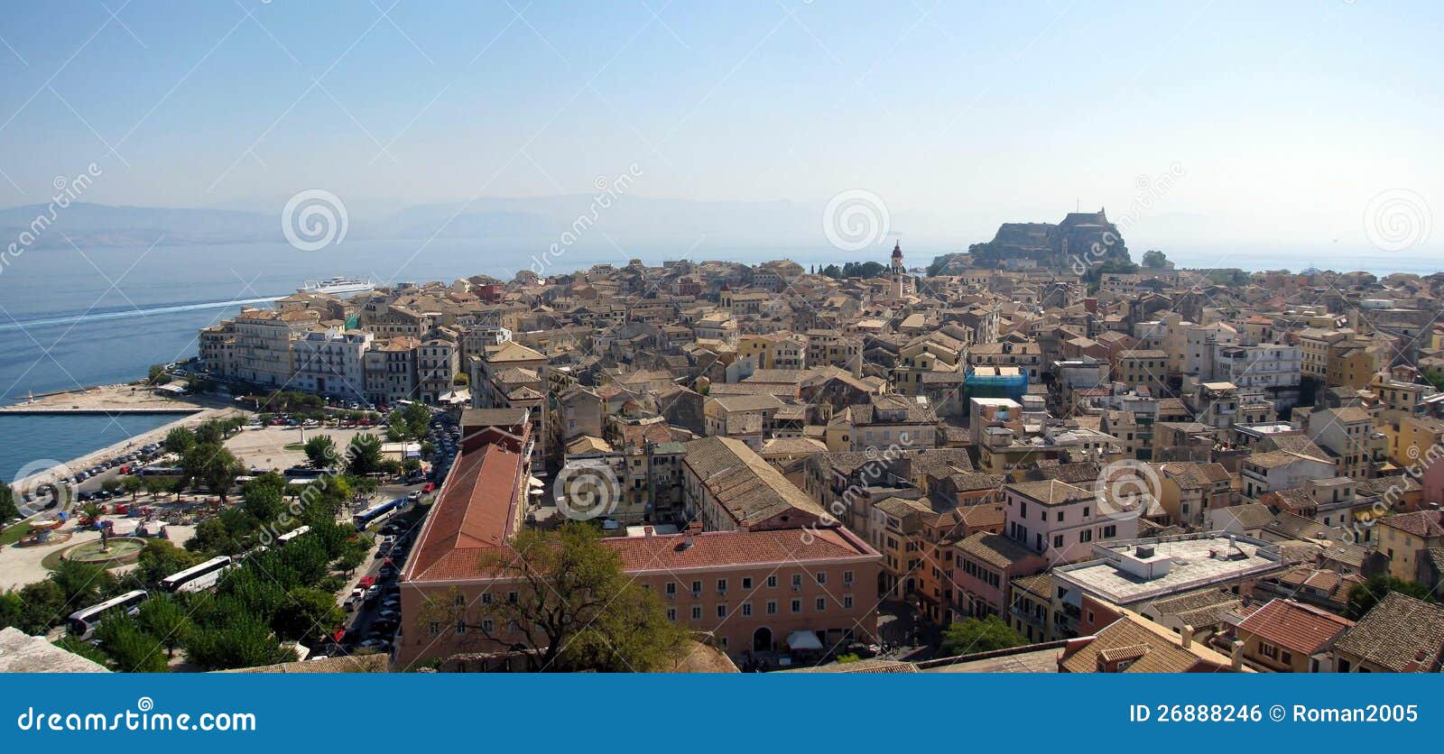 Old Corfu town. stock photo. Image of town, city, church - 26888246