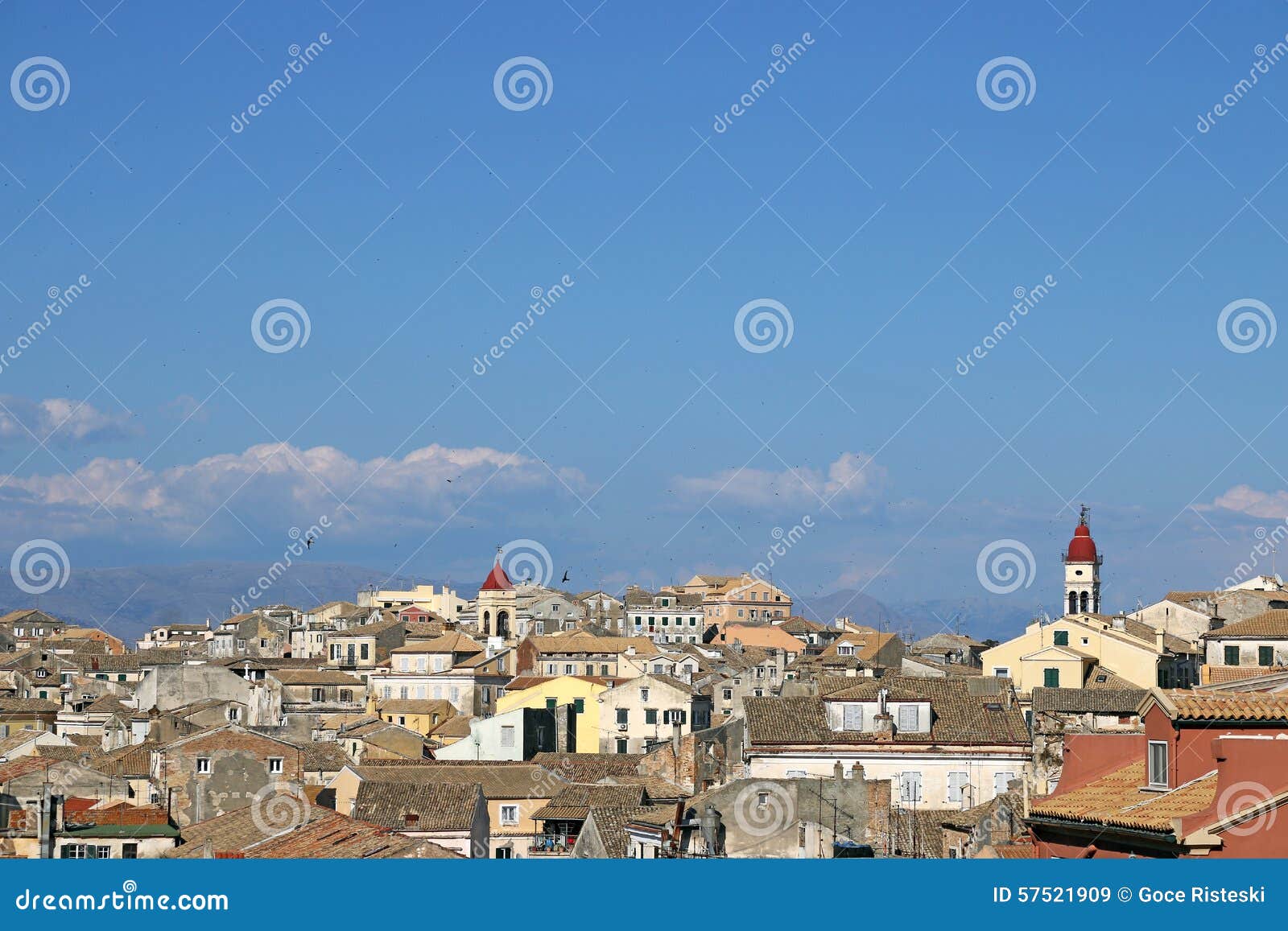 Old Corfu town cityscape stock image. Image of history - 57521909