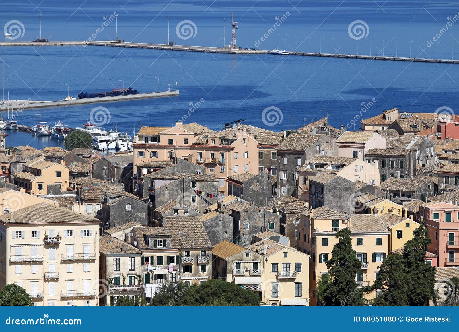 Old Corfu town cityscape stock photo. Image of ionian - 68051880