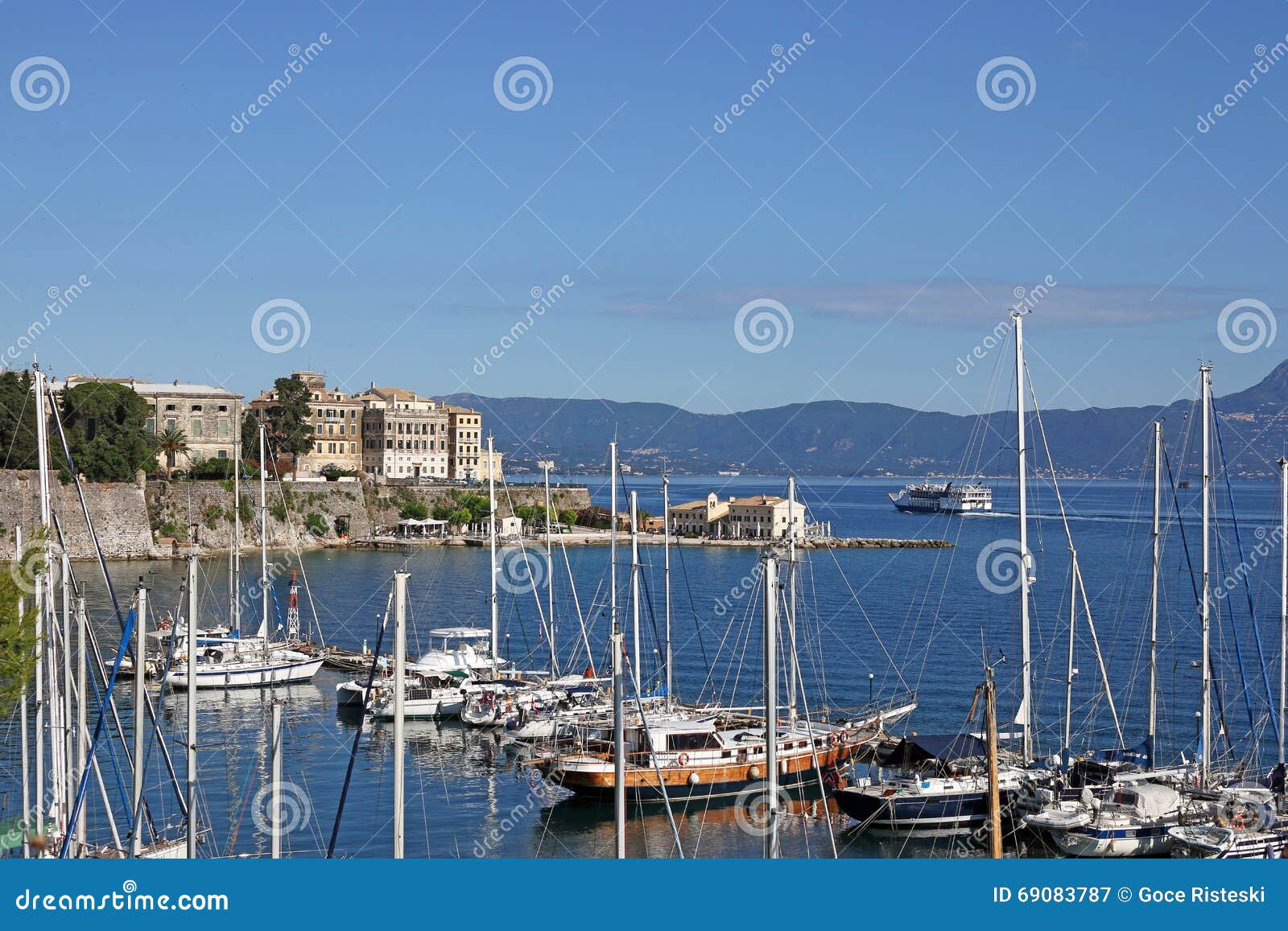 Old Corfu town port stock image. Image of greece, historical - 69083787