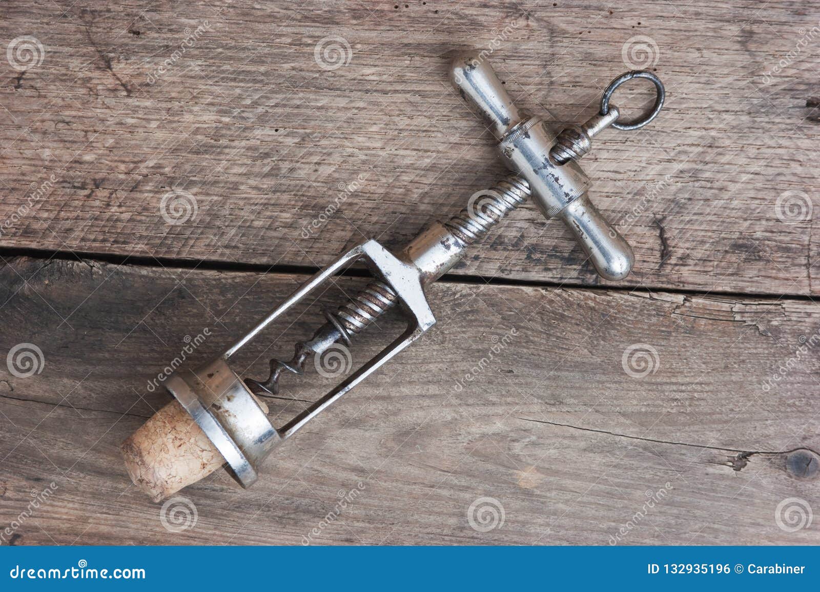 Old corkscrew stock photo. Image of backgrounds, wood - 132935196