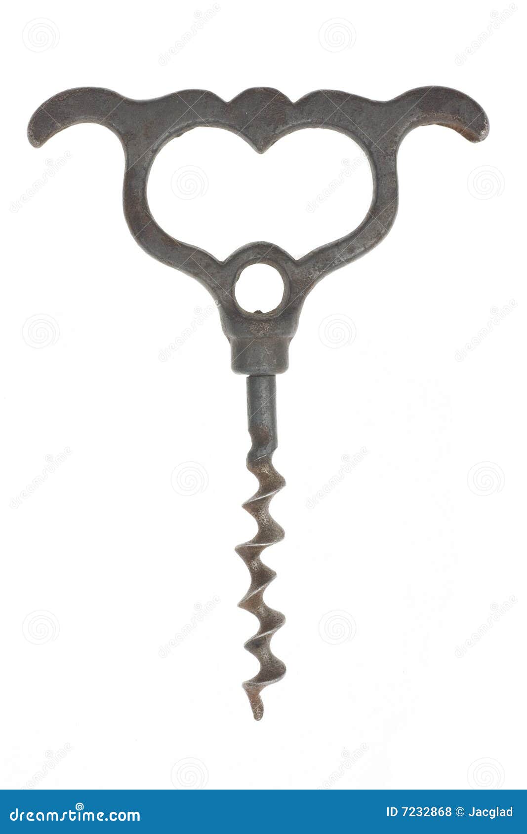 Old Corkscrew on White Background Stock Photo - Image of twisted, tool ...