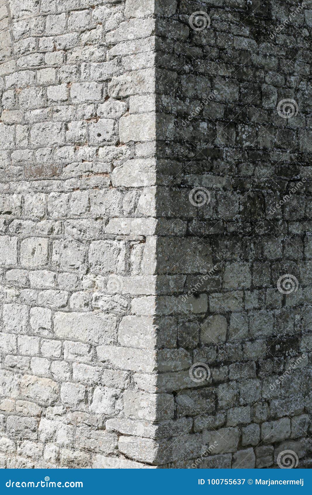 Old corner stone wall stock image. Image of shadow, facade - 100755637