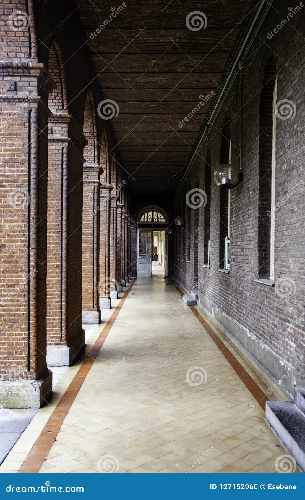 Old corridor with arches stock photo. Image of classic - 127152960
