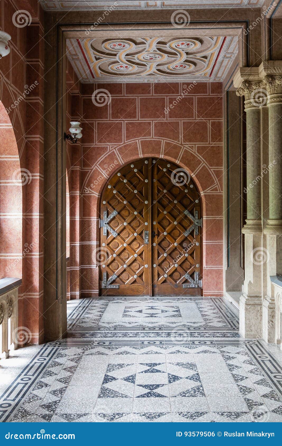 An Old Corridor with Beautiful Doors Stock Photo - Image of empty ...
