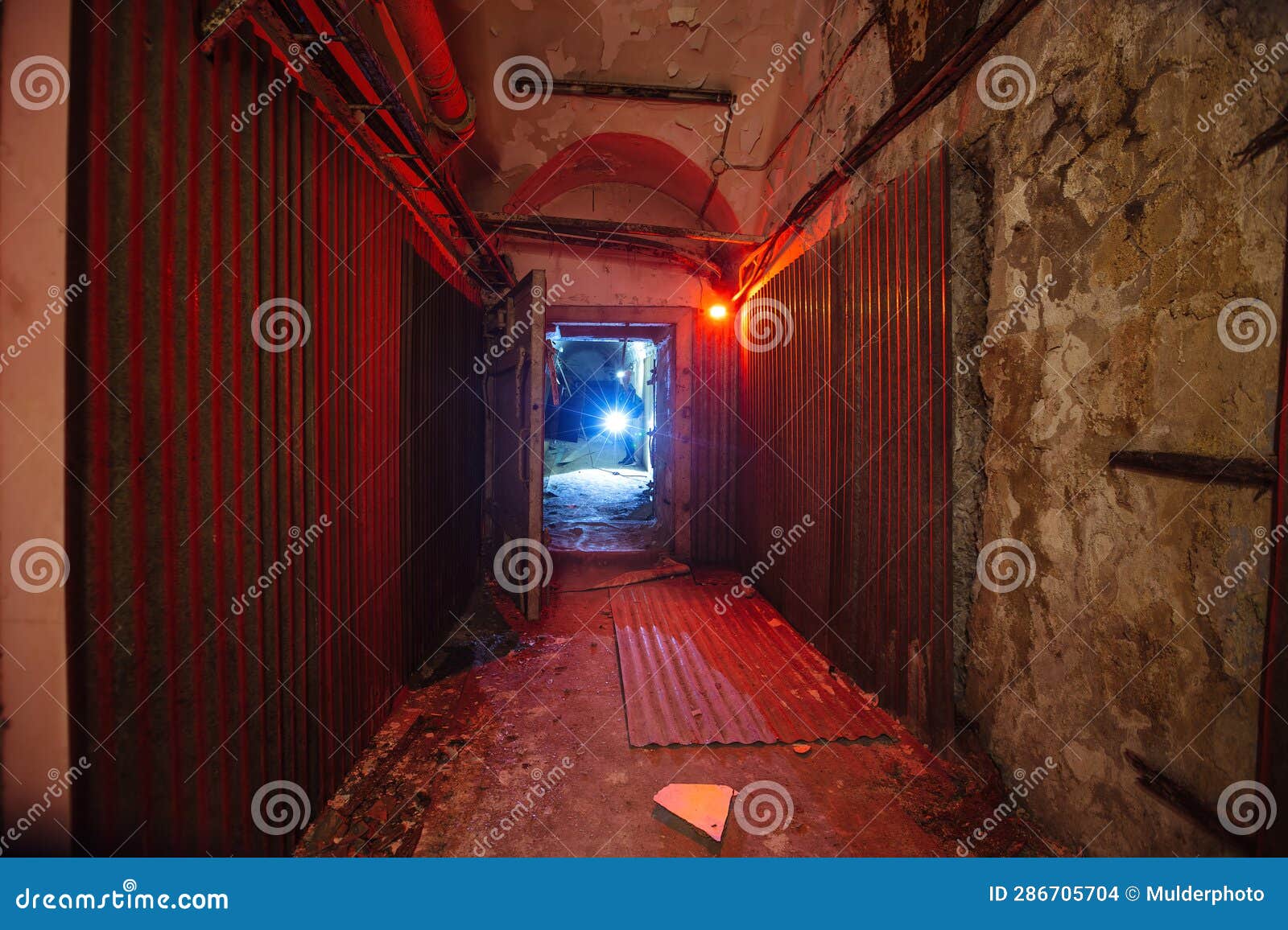 Old Corridor of Soviet Bunker, Echo of Cold War Stock Photo - Image of ...