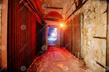 Old Corridor of Soviet Bunker, Echo of Cold War Stock Image - Image of ...