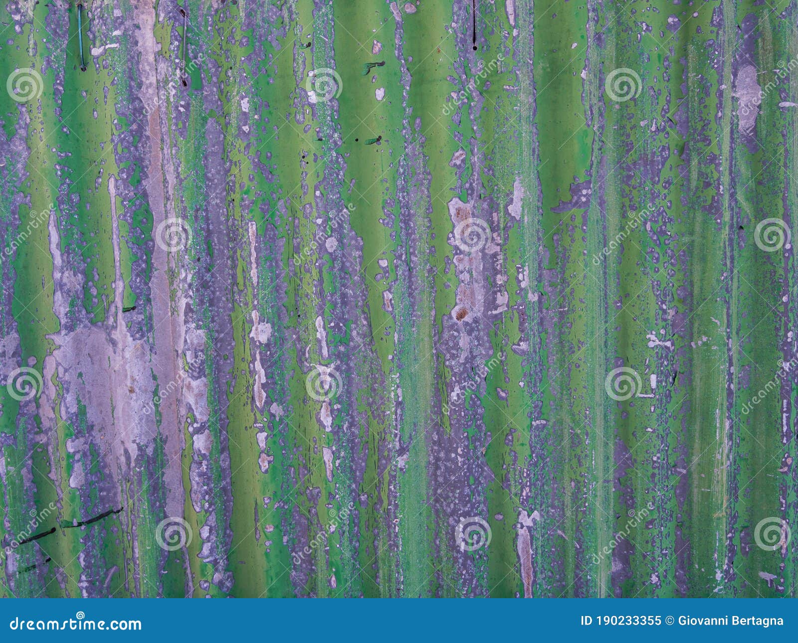 Corrugated Metal Panel Painted Green Stock Image - Image of white ...