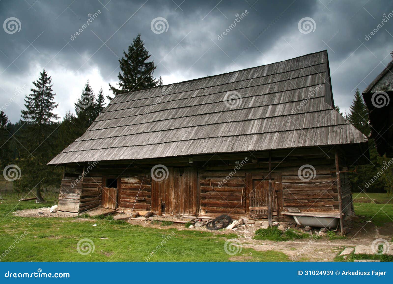 Old cotage stock image. Image of nature, cloud, trees - 31024939