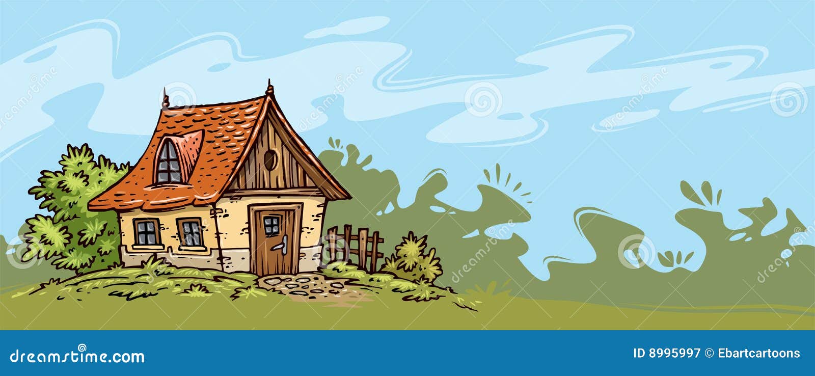 Cartoon Country Cottage Interiors