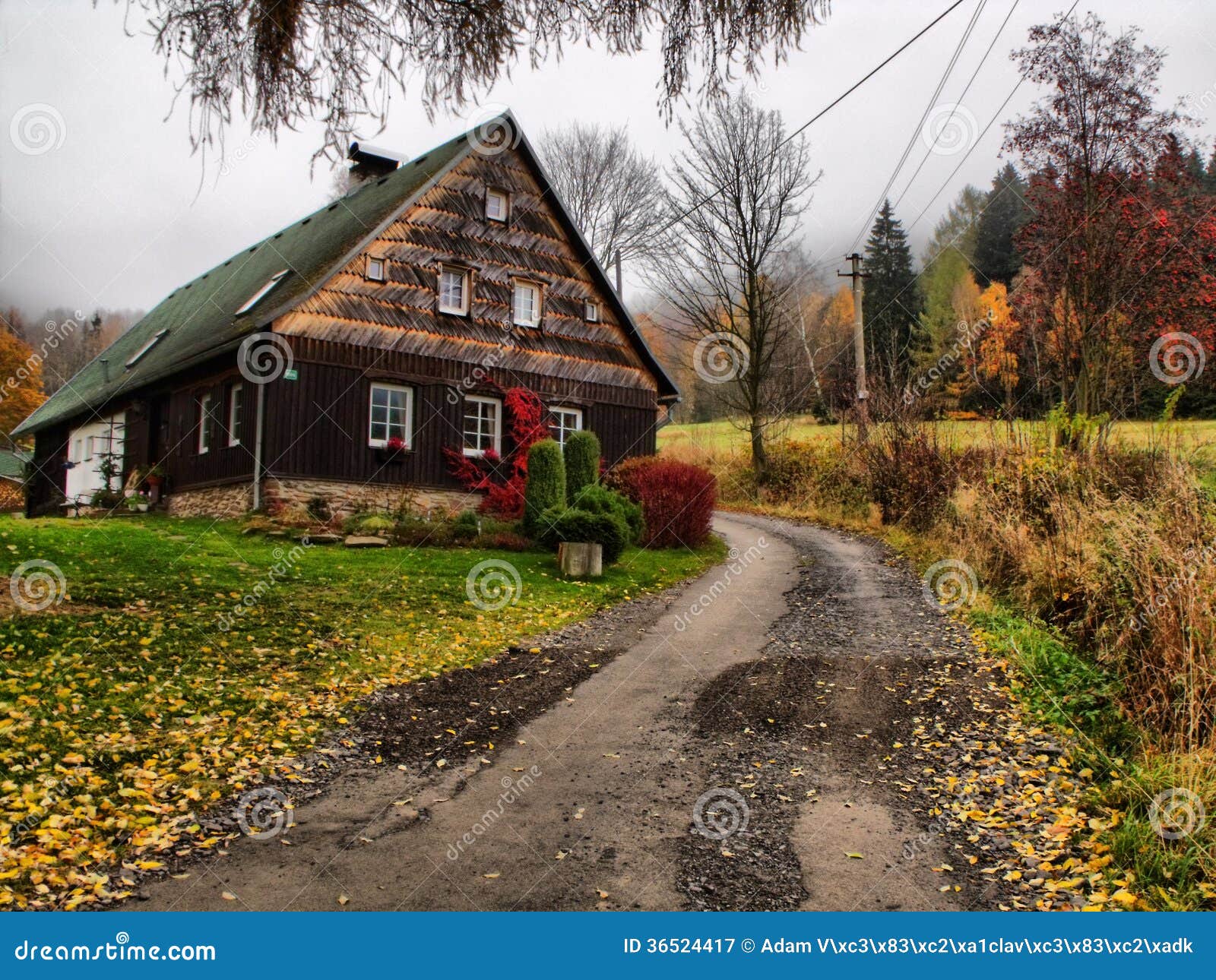 Old cottage stock image. Image of november, europe, tree - 36524417
