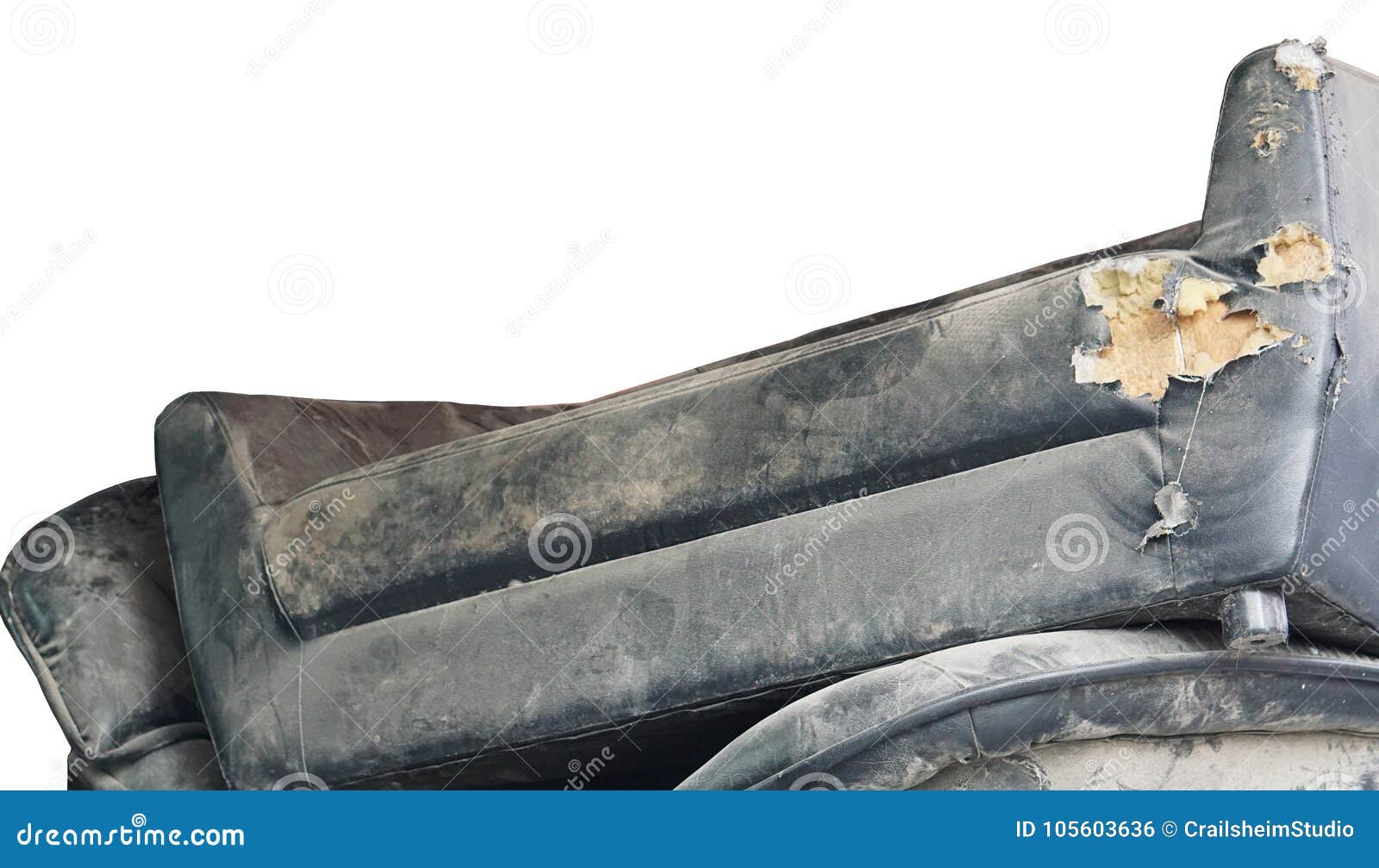 Old Couch Damaged Poor Isolated Stock Photo - Image of damage, damaged ...