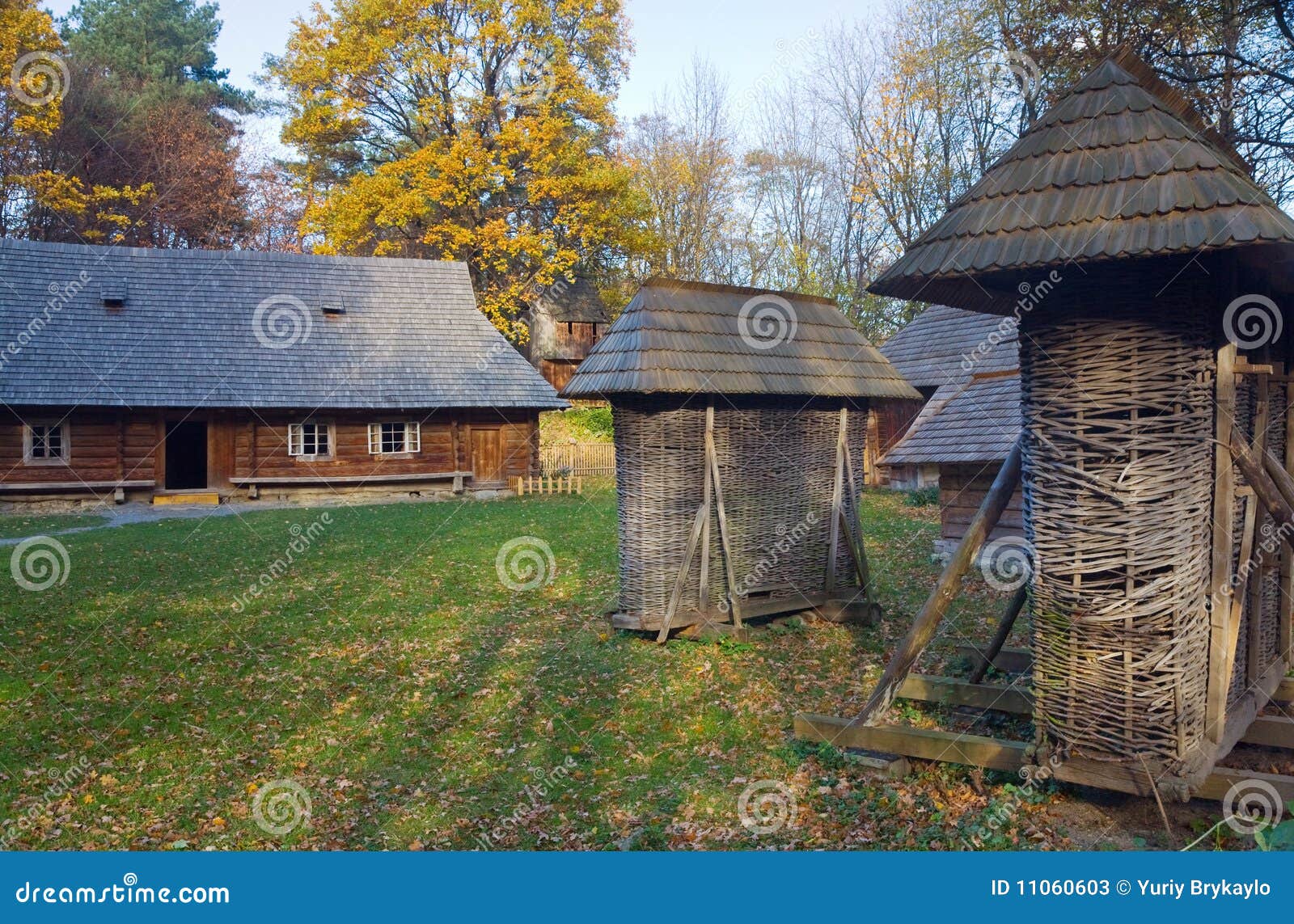 Old Country Farmstead with House Stock Image - Image of courtyard ...