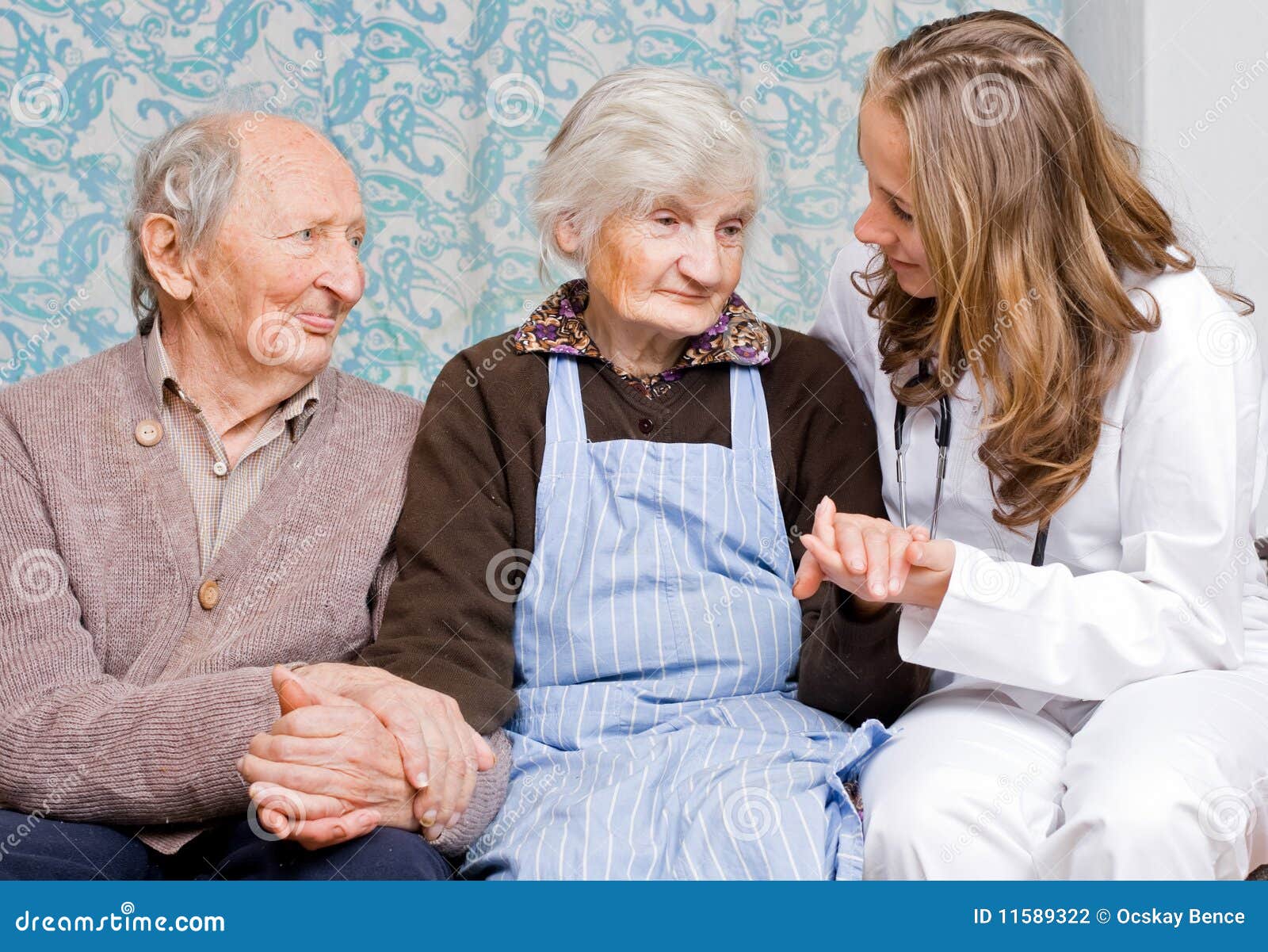 Old couple at the doctor stock photo. Image of loving - 11589322