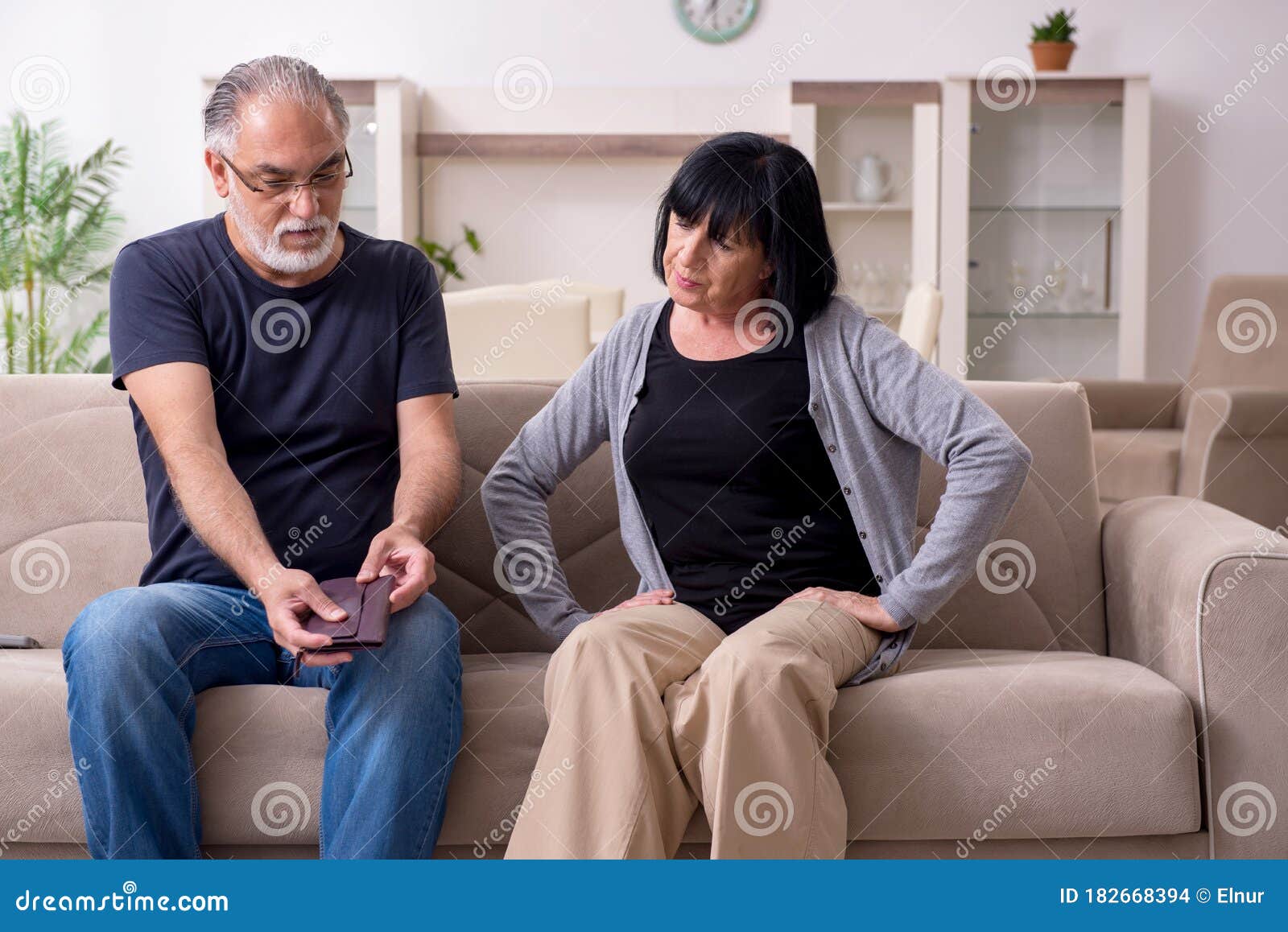 Old Couple Having Argument at Home Stock Photo - Image of conflict ...