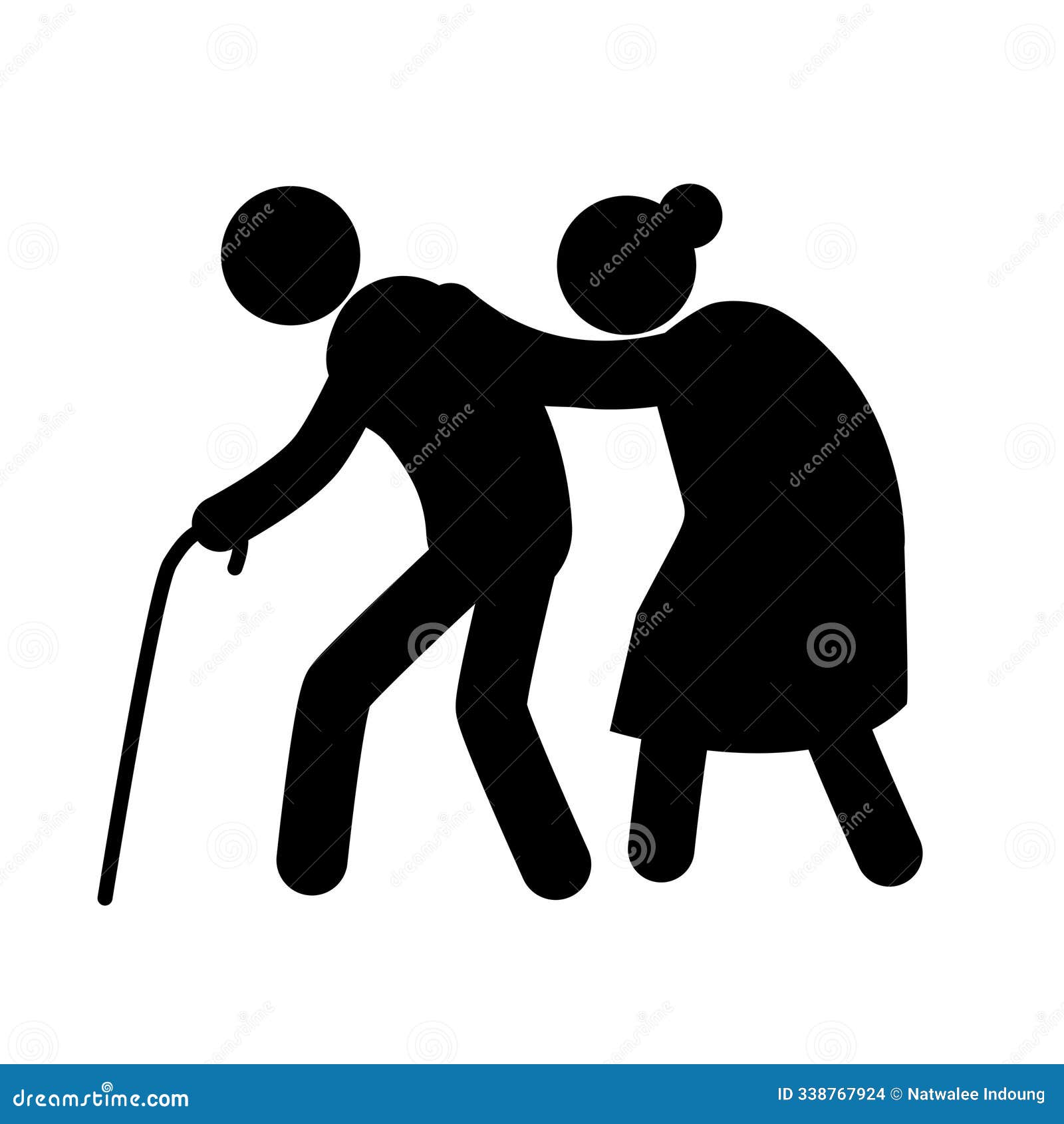 Old Couple Icon, Elderly Couple Icon Stock Illustration - Illustration ...