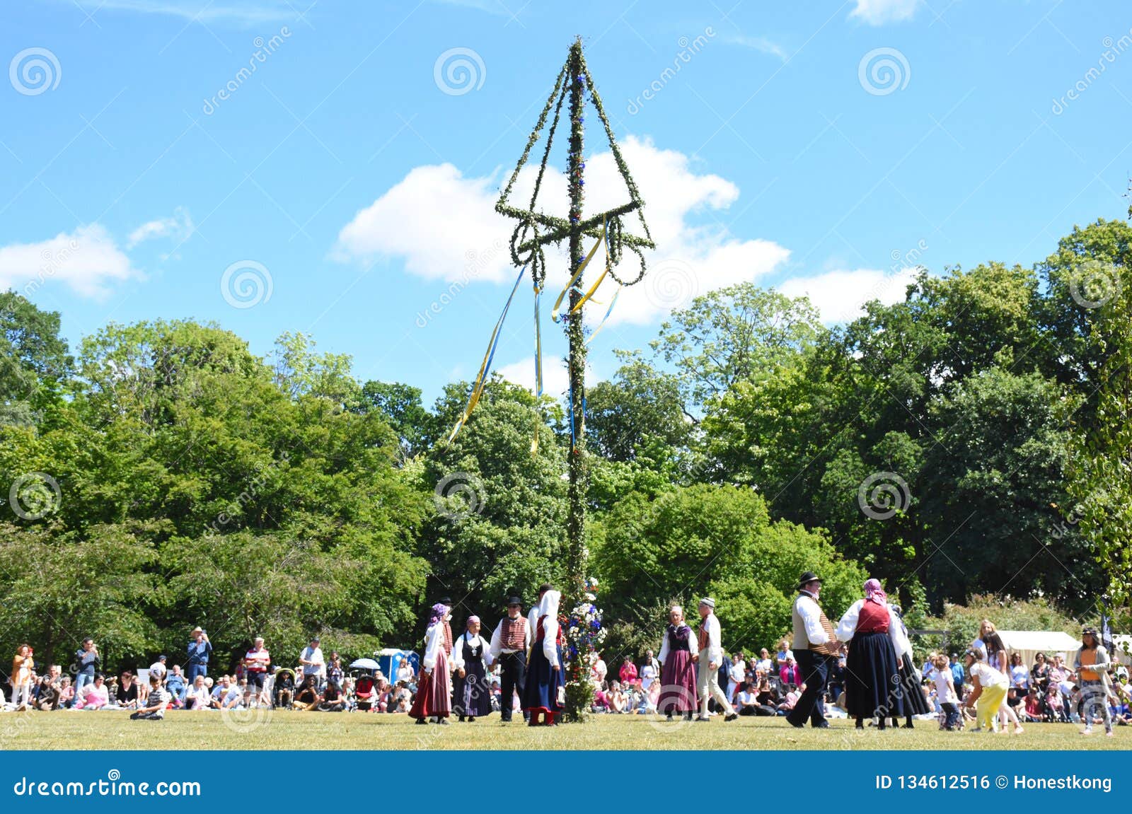 Dance Around Midsummer Tree in Sweden Editorial Photo - Image of ...
