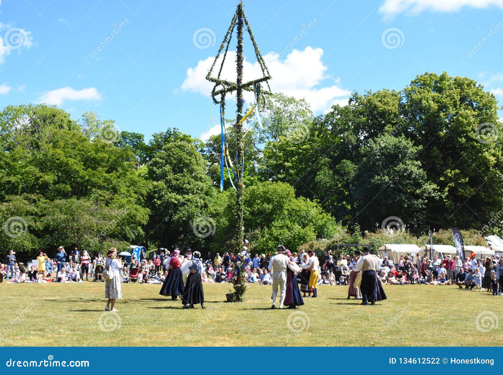 Dance Around Midsummer Tree in Sweden Editorial Photography - Image of ...