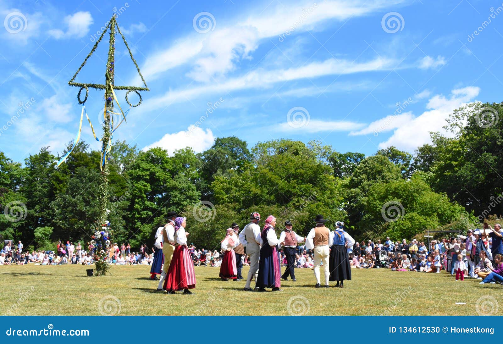 Dance Around Midsummer Tree in Sweden Editorial Image - Image of ...