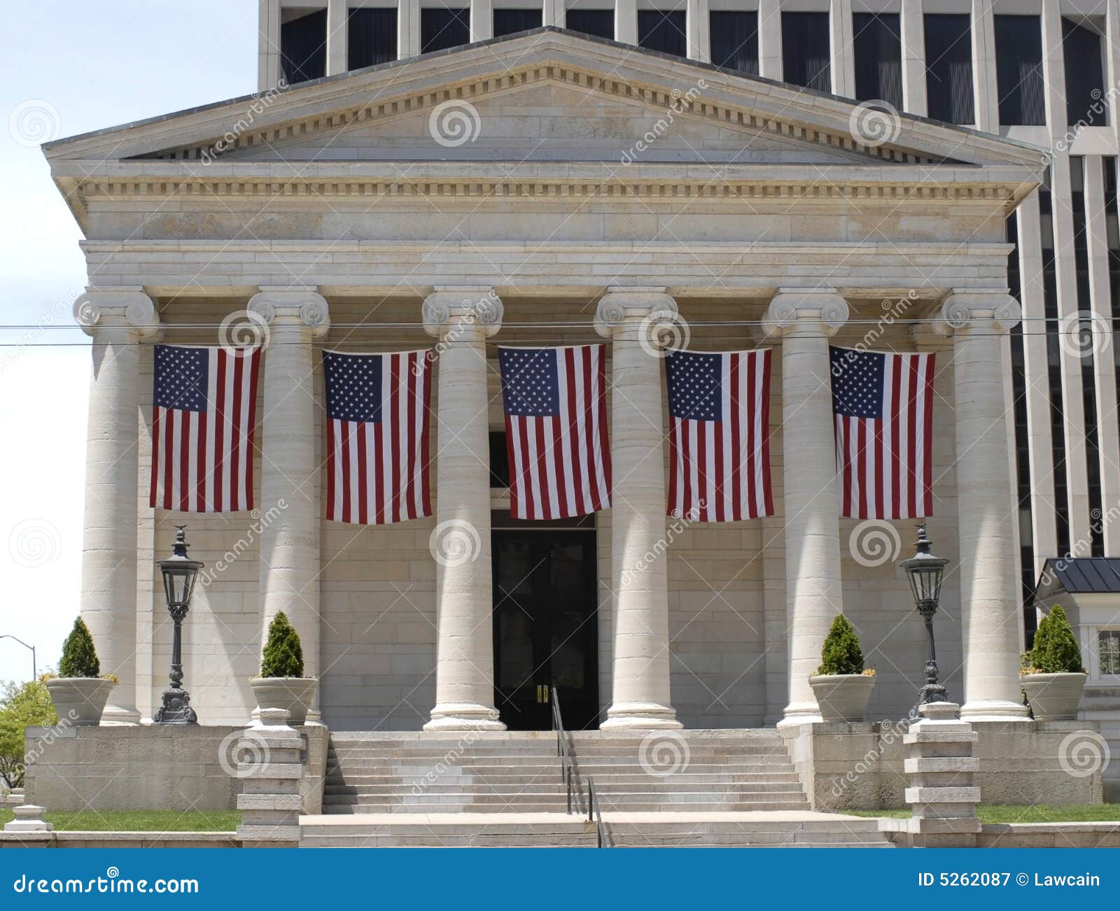 Old Court House with Flags stock image. Image of building - 5262087