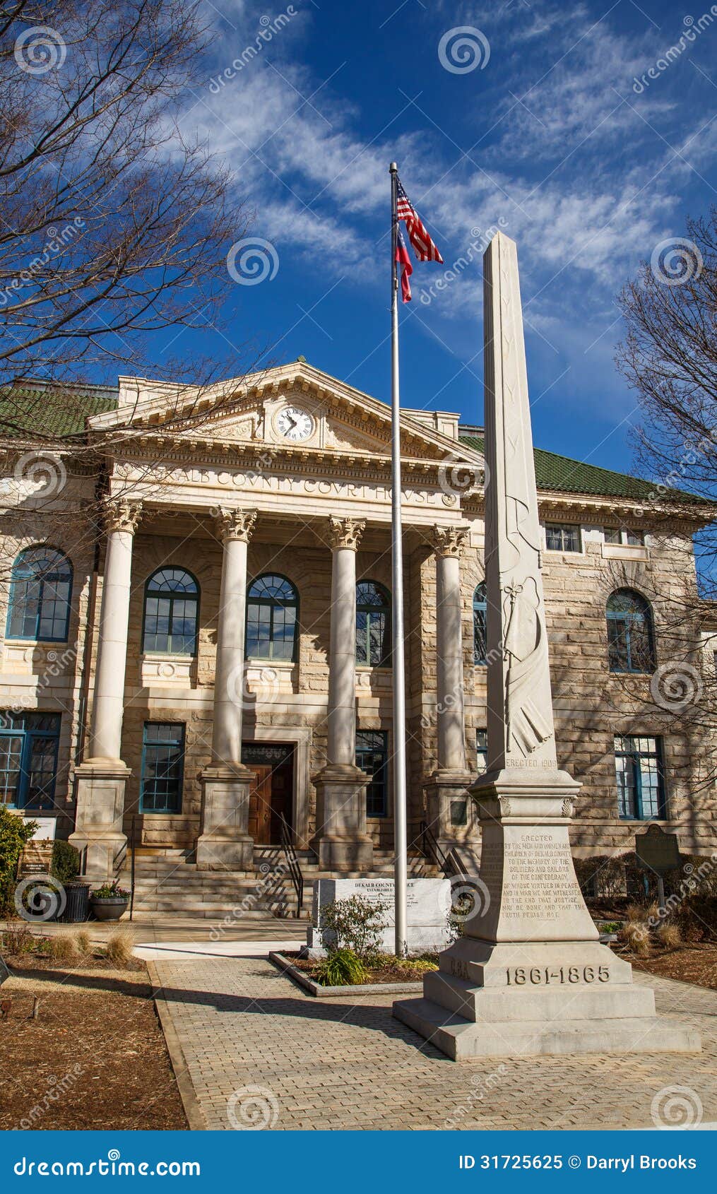 Old Courthouse and Memorial Stock Image - Image of american ...