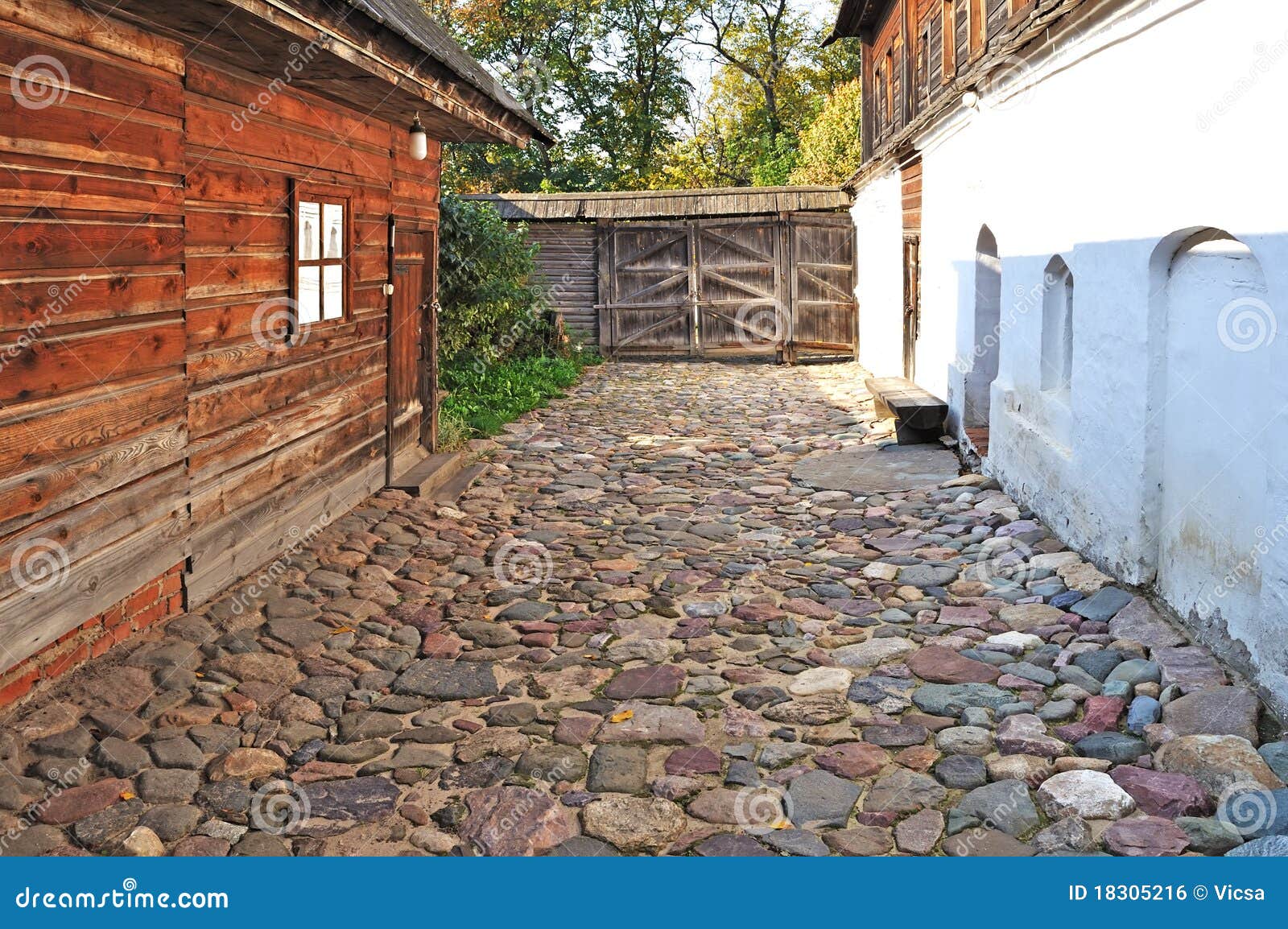 Old courtyard stock photo. Image of grey, gate, real - 18305216