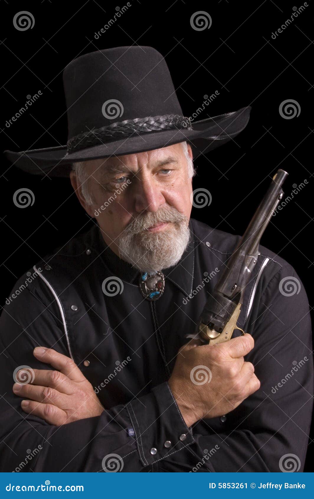 Old Cowboy Looking Like Buffalo Bill Stock Image - Image of mustached ...