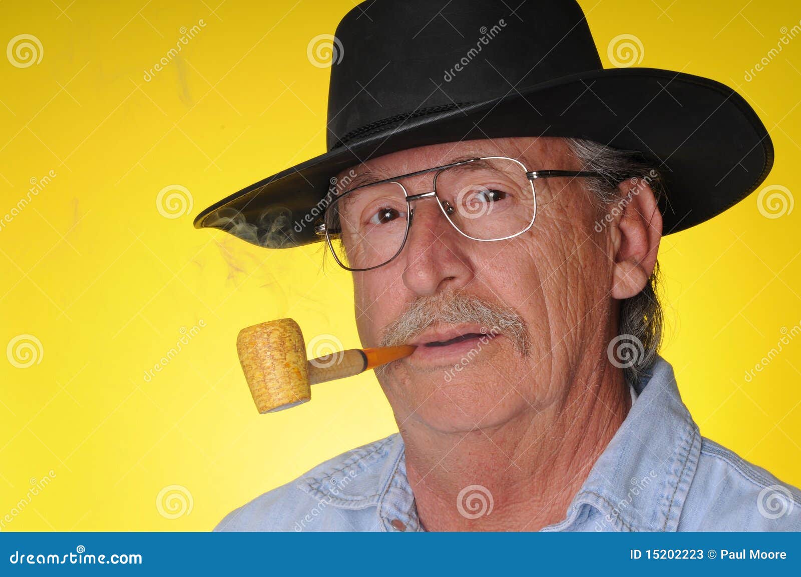 Old Cowboy and Pipe stock image. Image of country, mystery - 15202223
