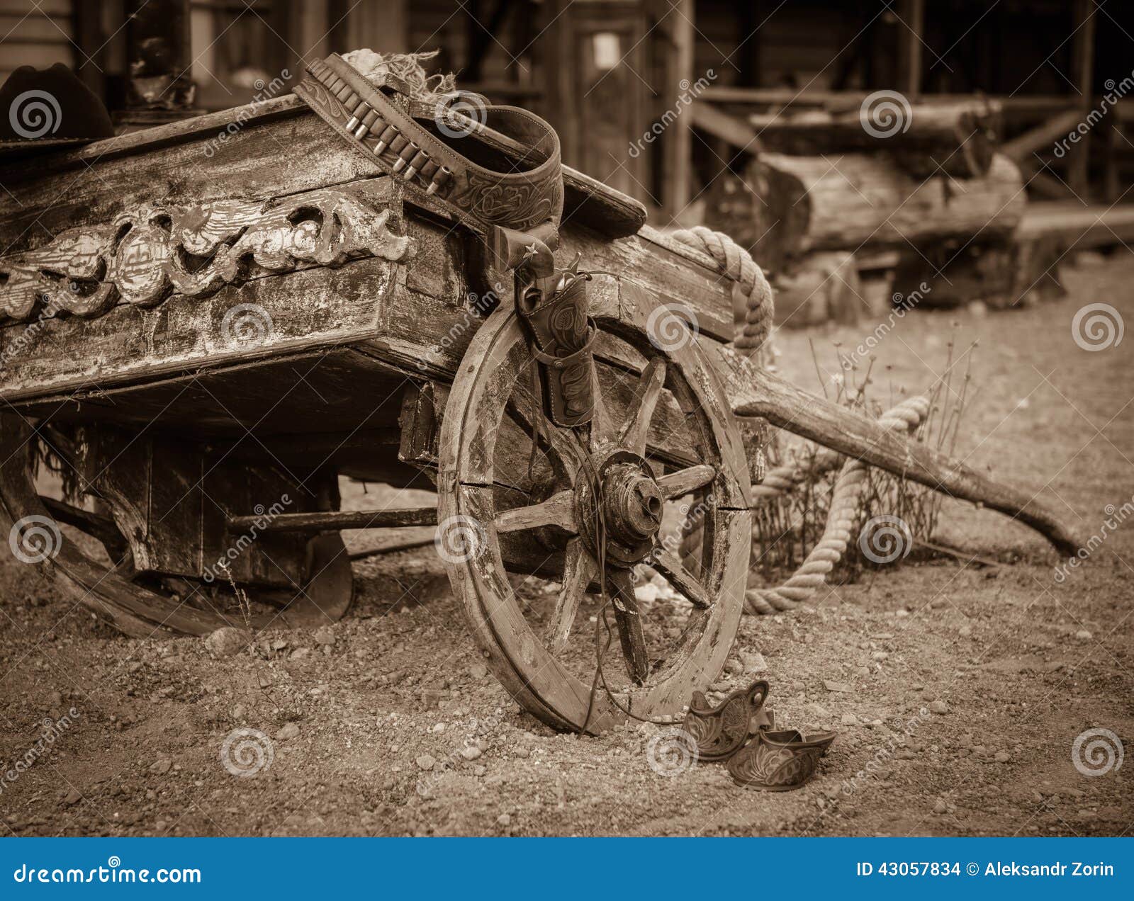 Old Cowboy on the Ranch Wagon Stock Photo - Image of cowboy, ranch ...