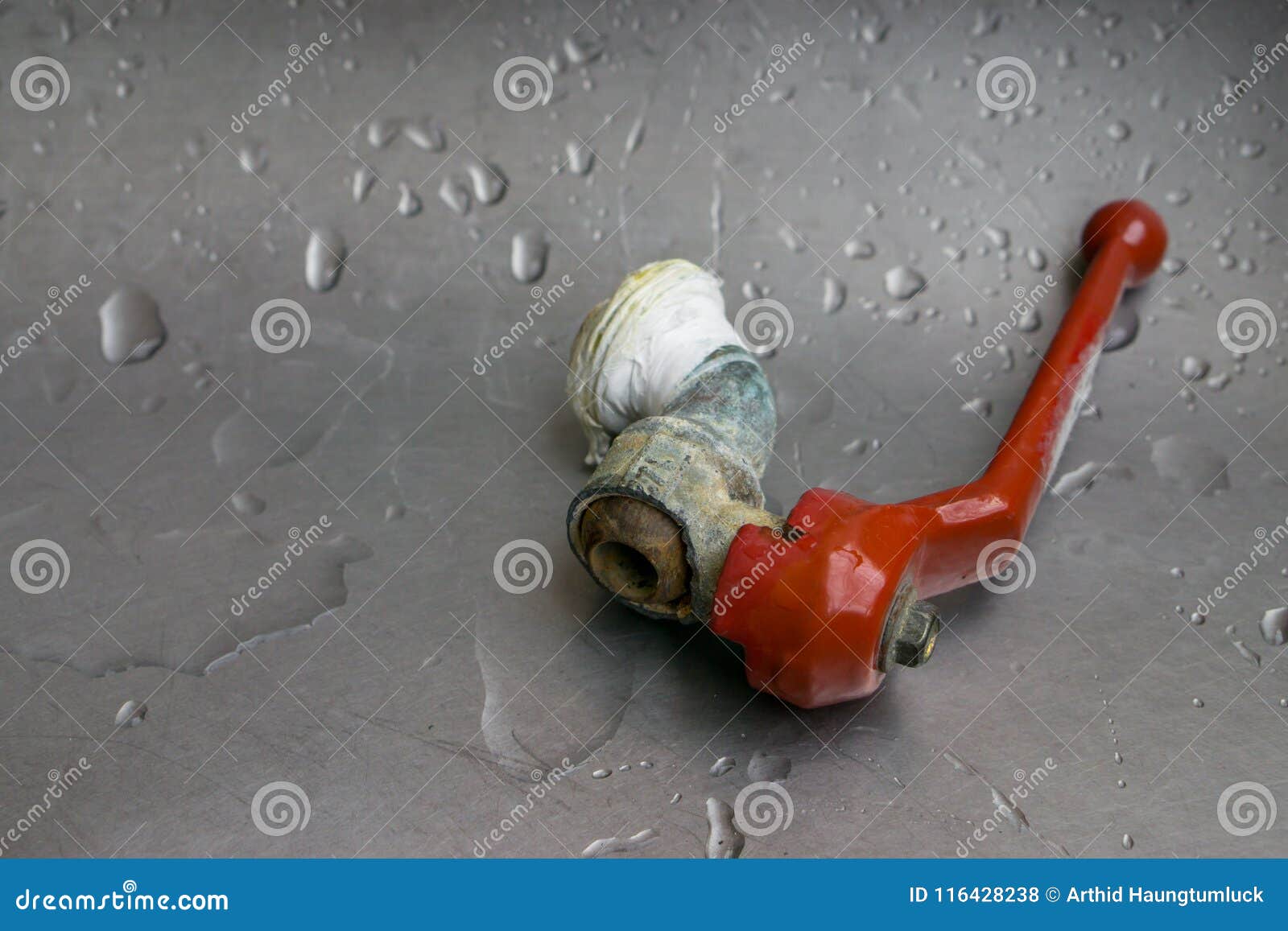 Old Crack Faucet on the Sink Bathroom with Water Stock Photo - Image of ...
