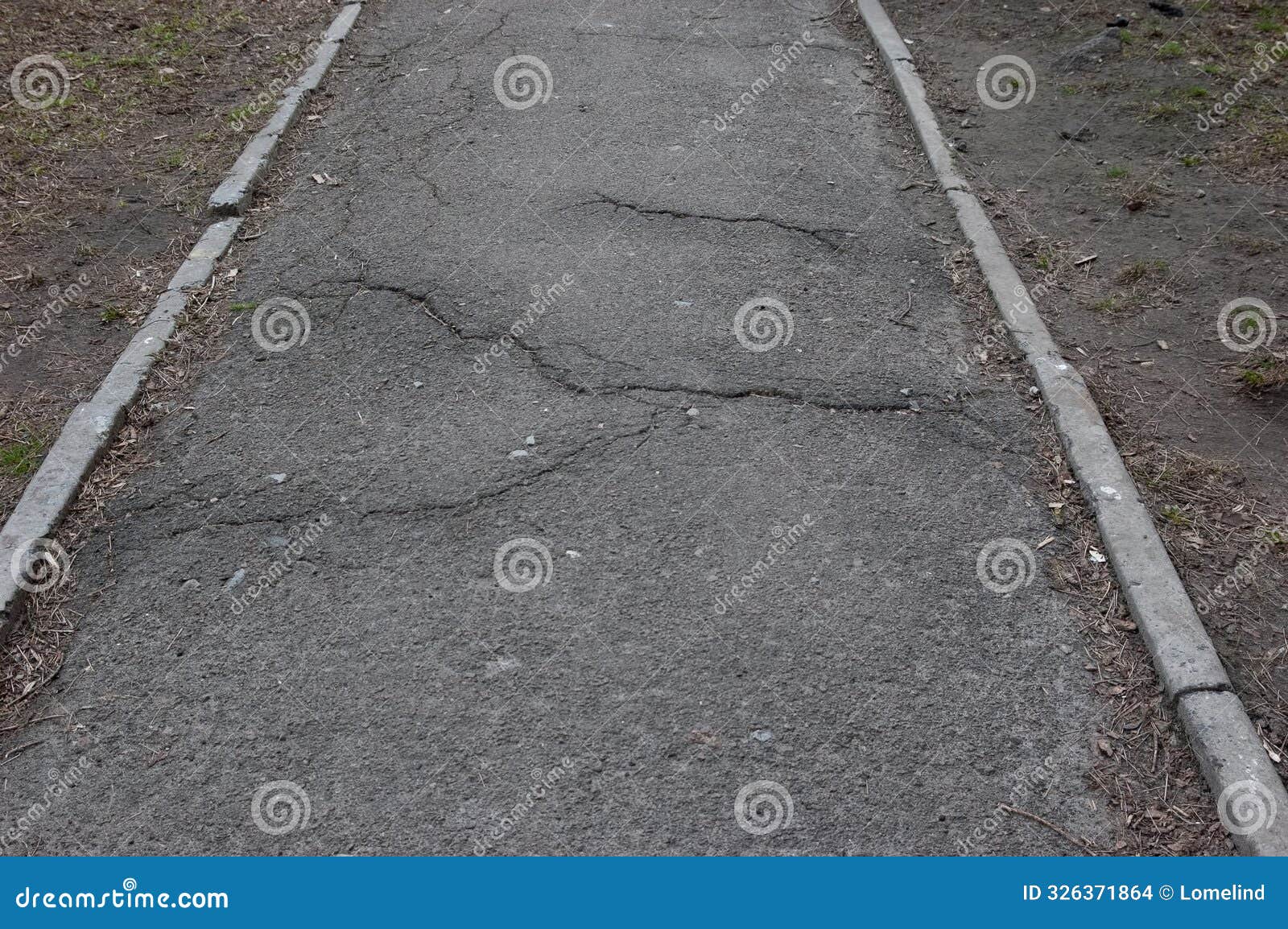 Old Cracked Asphalt Pathway Stock Photo - Image of textured, ruin ...