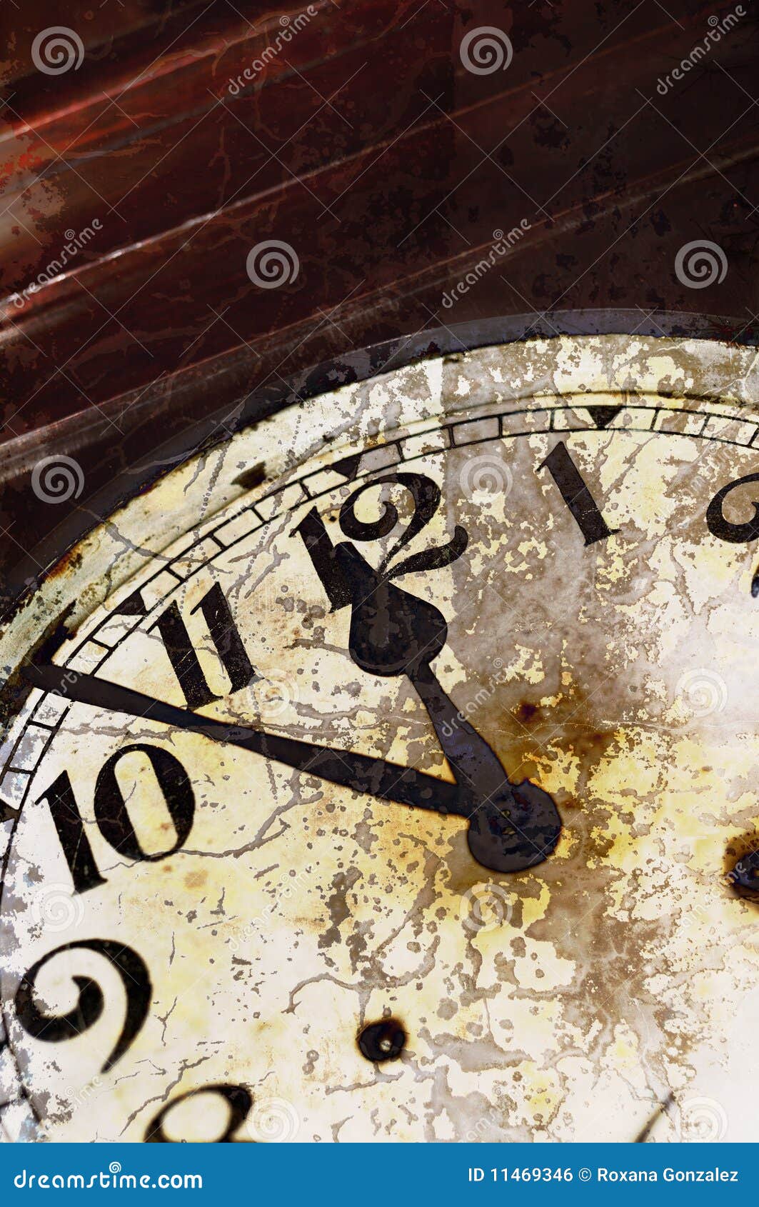 Old cracked clock detail stock photo. Image of retro - 11469346