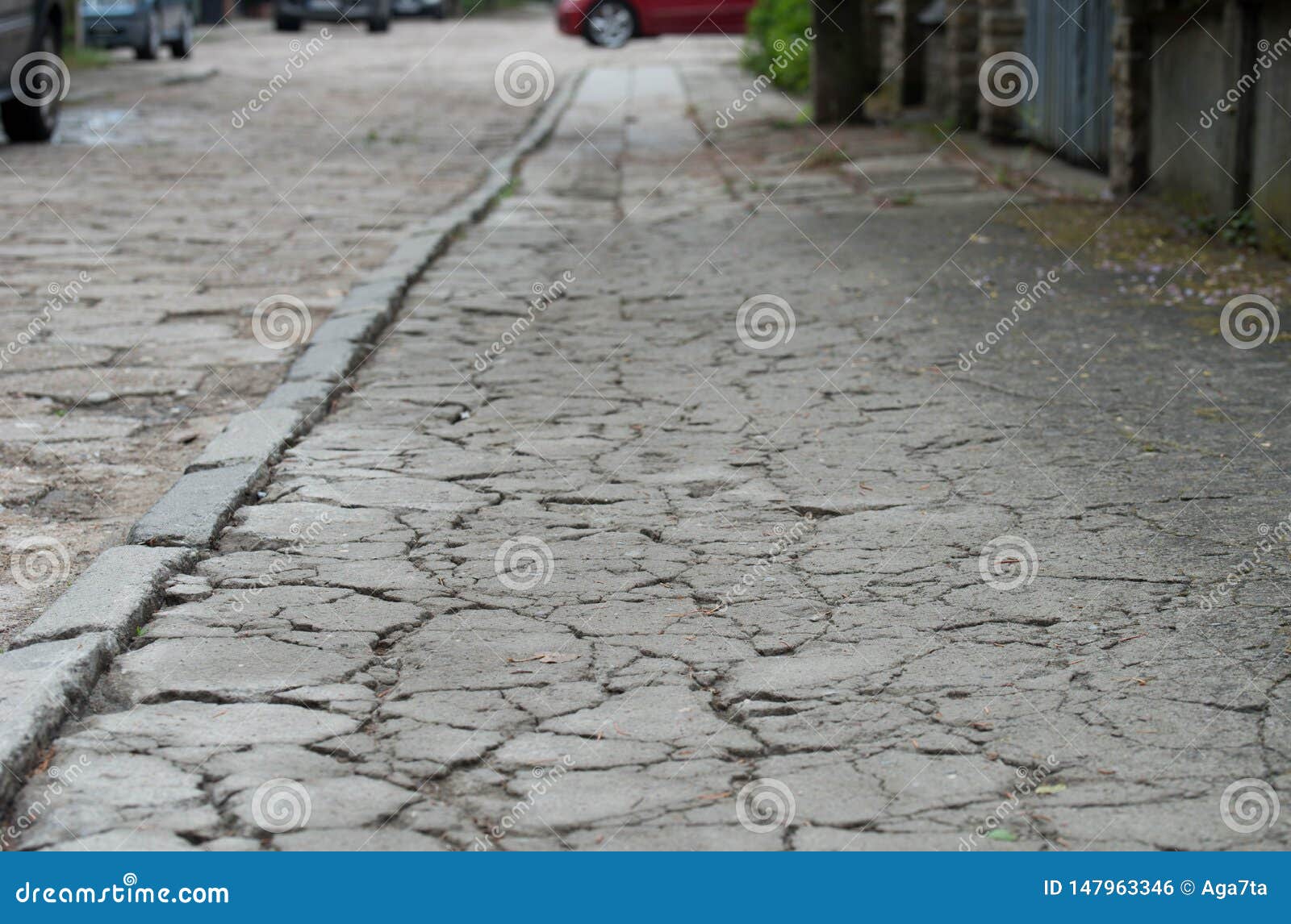 Old Cracked Concrete Sidewalk Stock Photo - Image of gray, broken ...