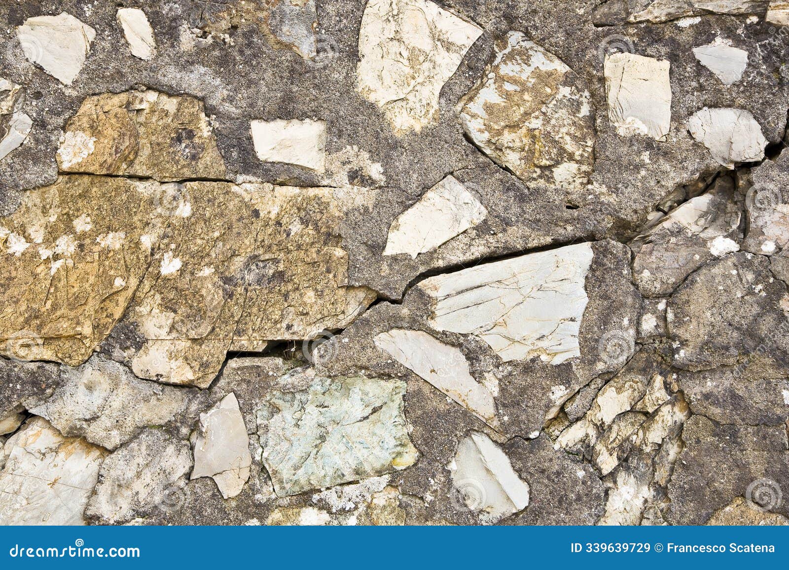 OLD CRACKED and DAMAGED STONE BLOCKS WALL Cause Due To Subsidence of ...