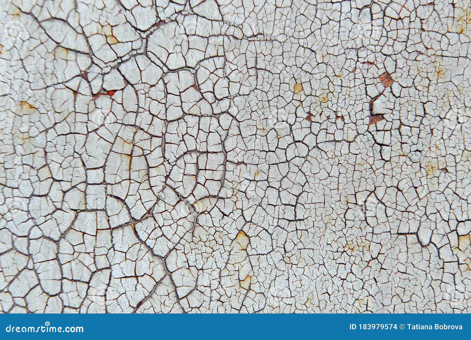 Old Cracked White Coat of Paint Background with Leaky Rust Stock Photo ...