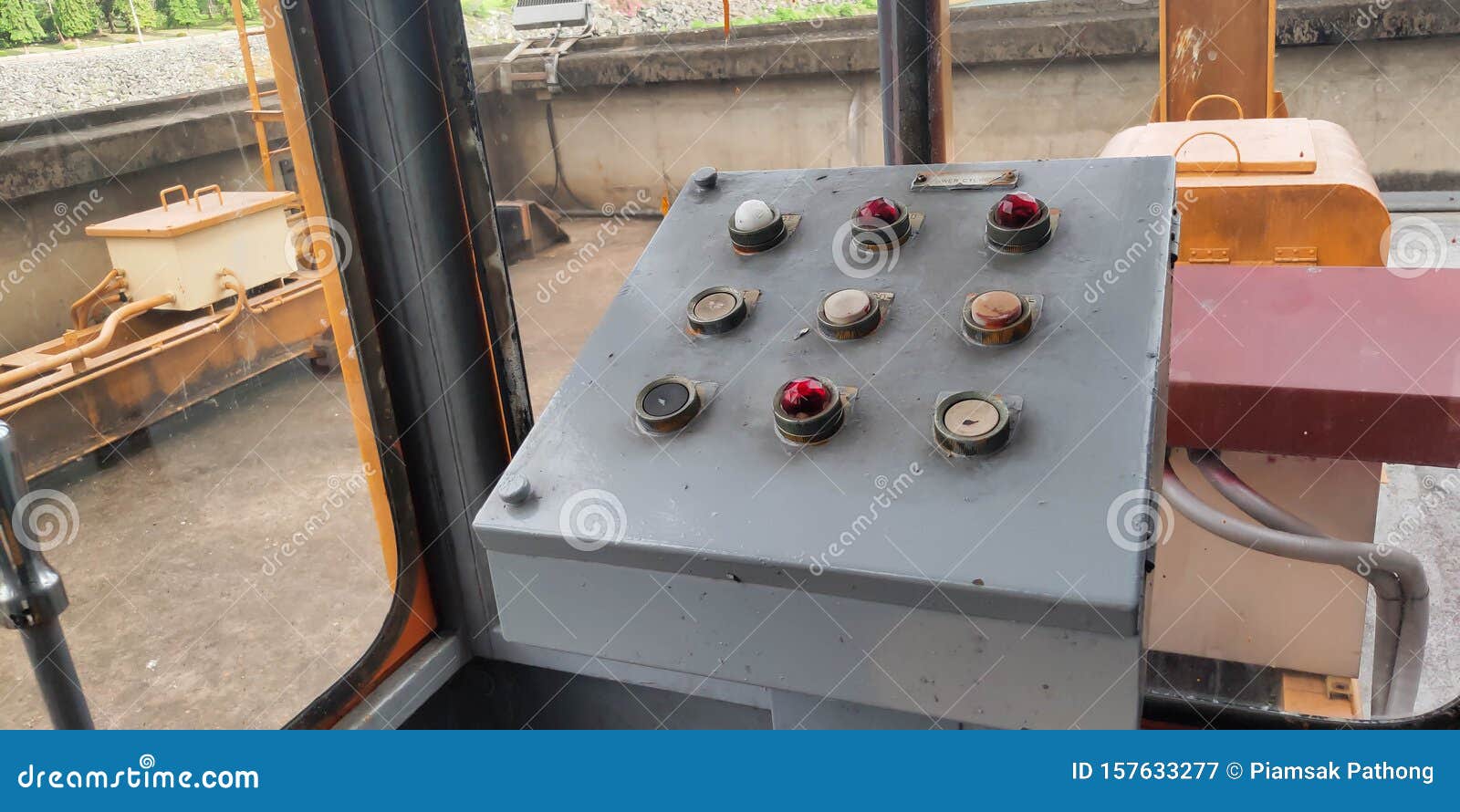 Old Crane control panel. stock image. Image of equipment - 157633277