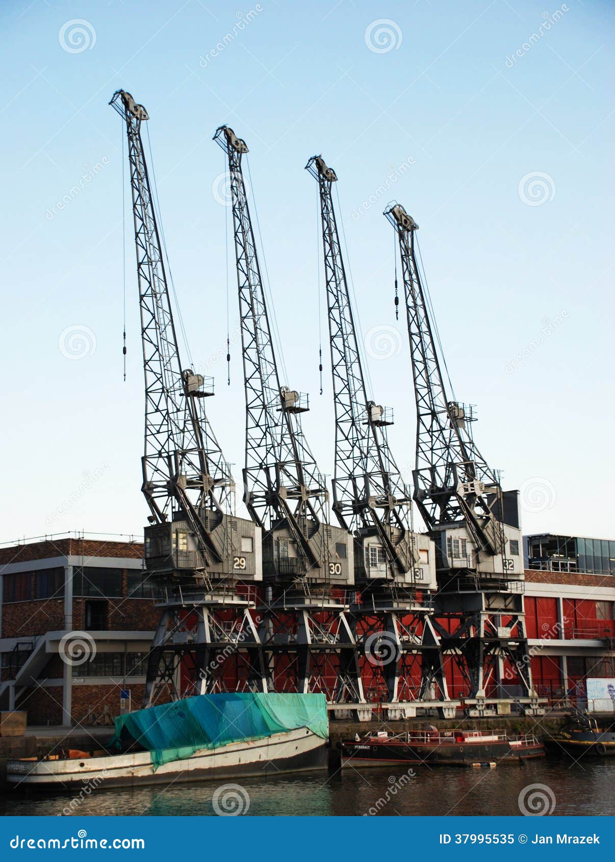 Old cranes stock image. Image of industry, industria - 37995535