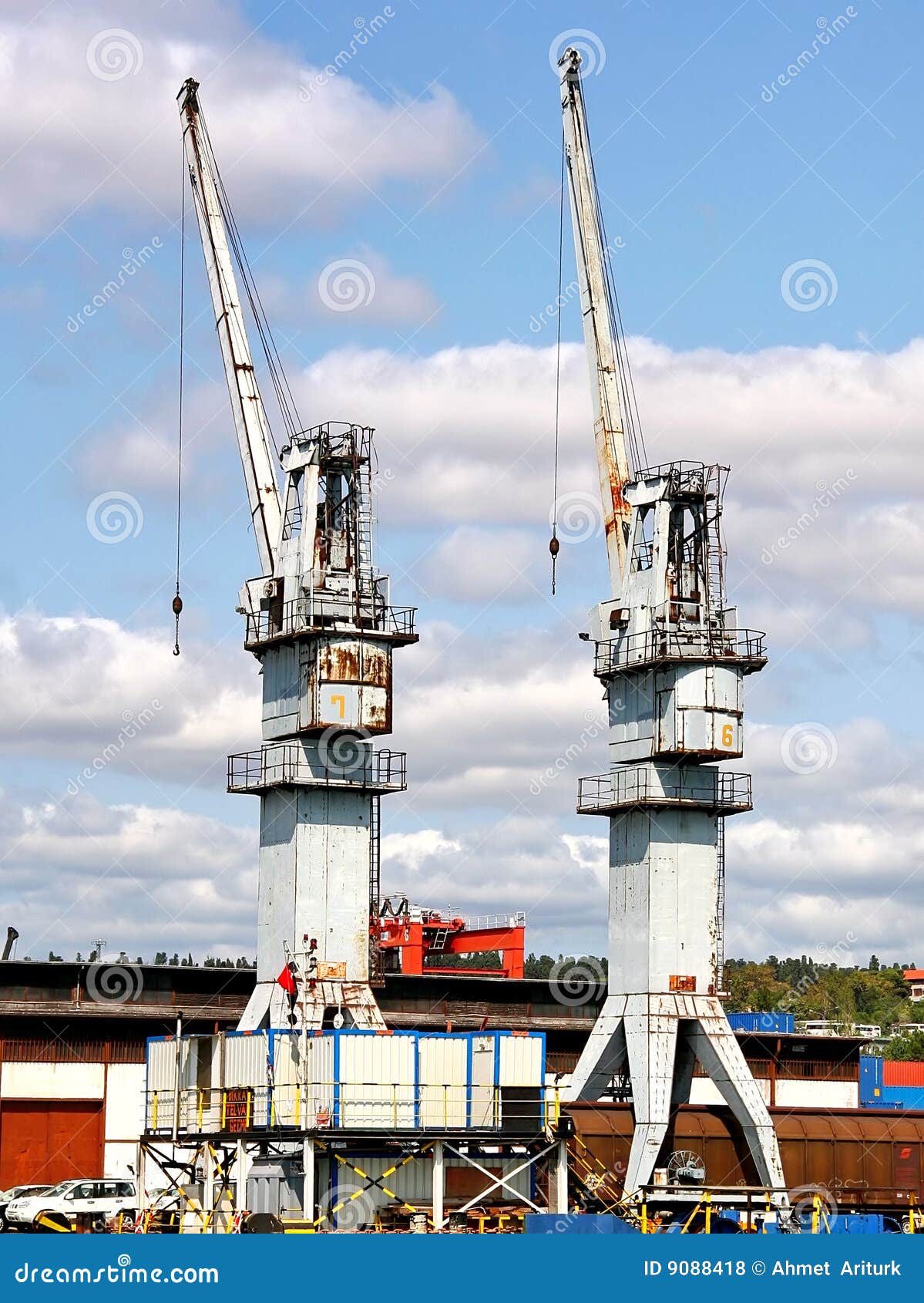 Old cranes stock photo. Image of logistic, iron, istanbul - 9088418