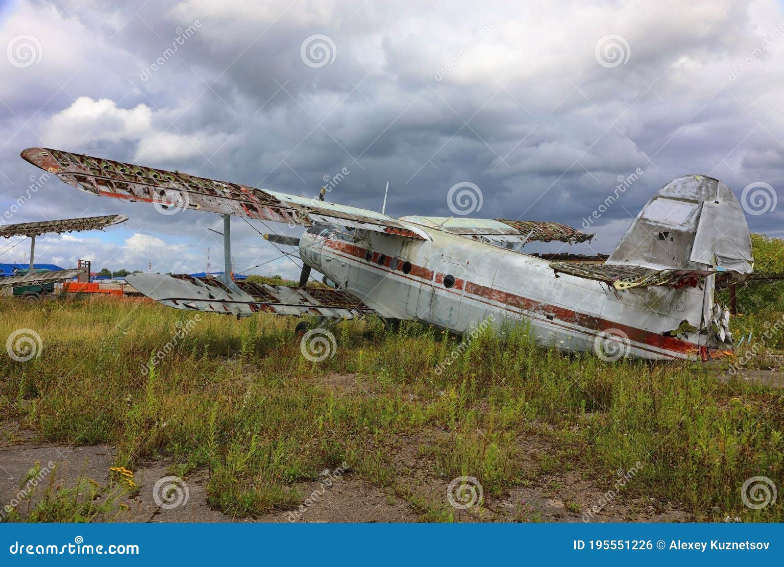 Old Crashed and Abandoned Small Propeller Plane at the Airplane ...