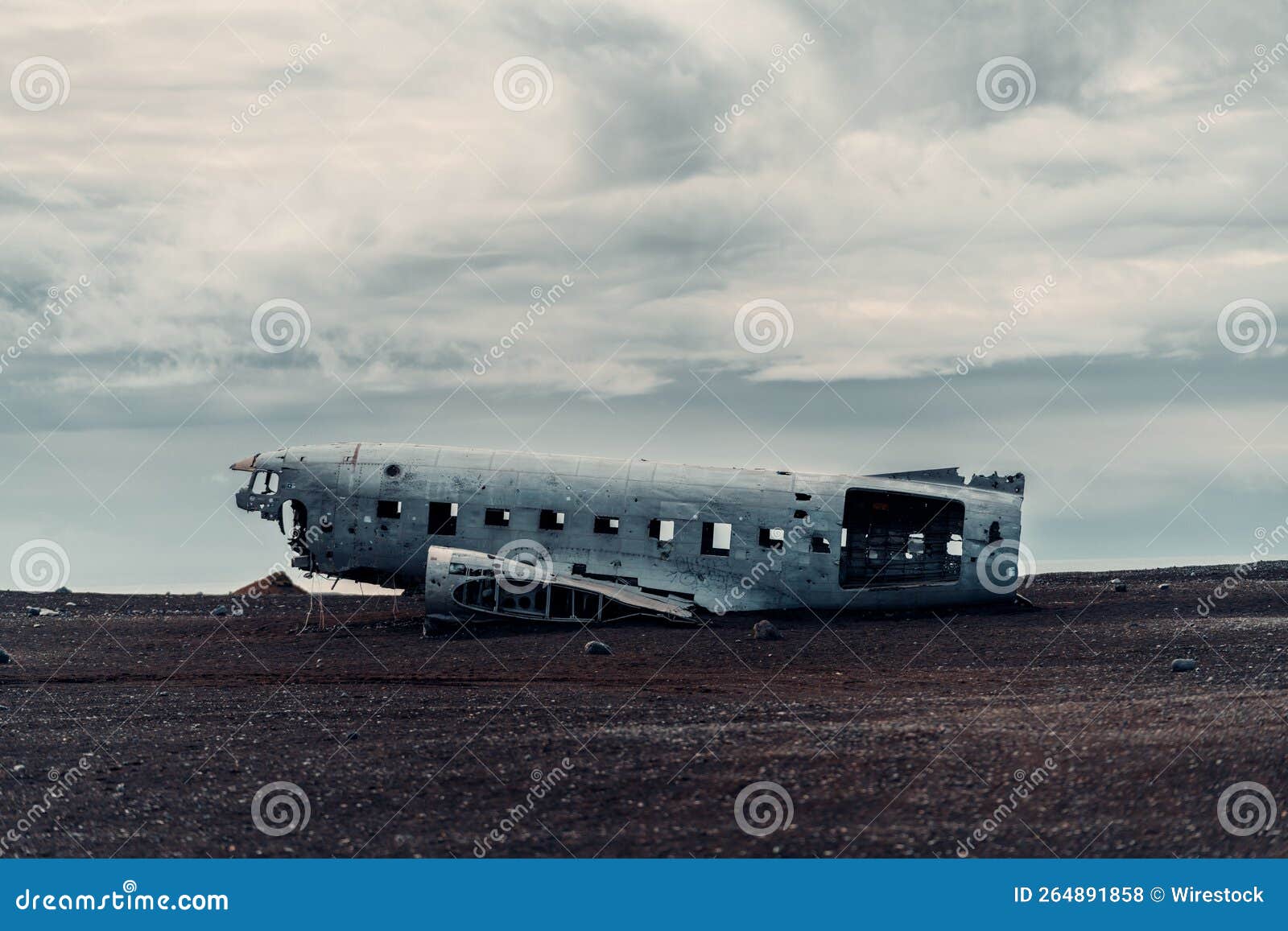 Old Crashed Plane in Solheimasandur Beach with a Dramatic Sky in the ...