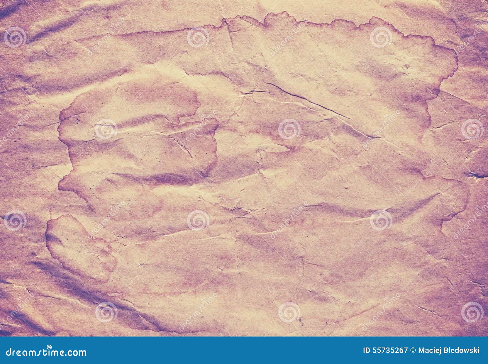 Old Creased Stained Paper Background or Texture. Stock Image - Image of ...
