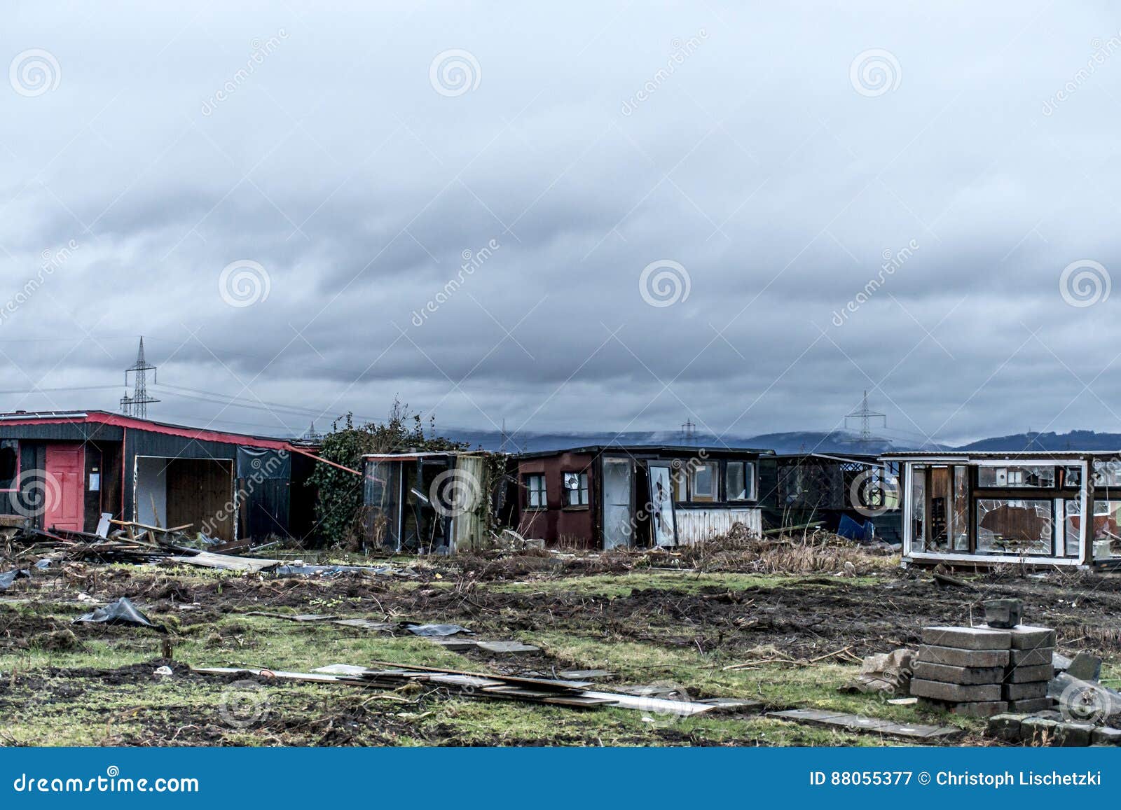 Old Creepy Dark Abandoned Destructive Dirty House Broken Windows Stock ...