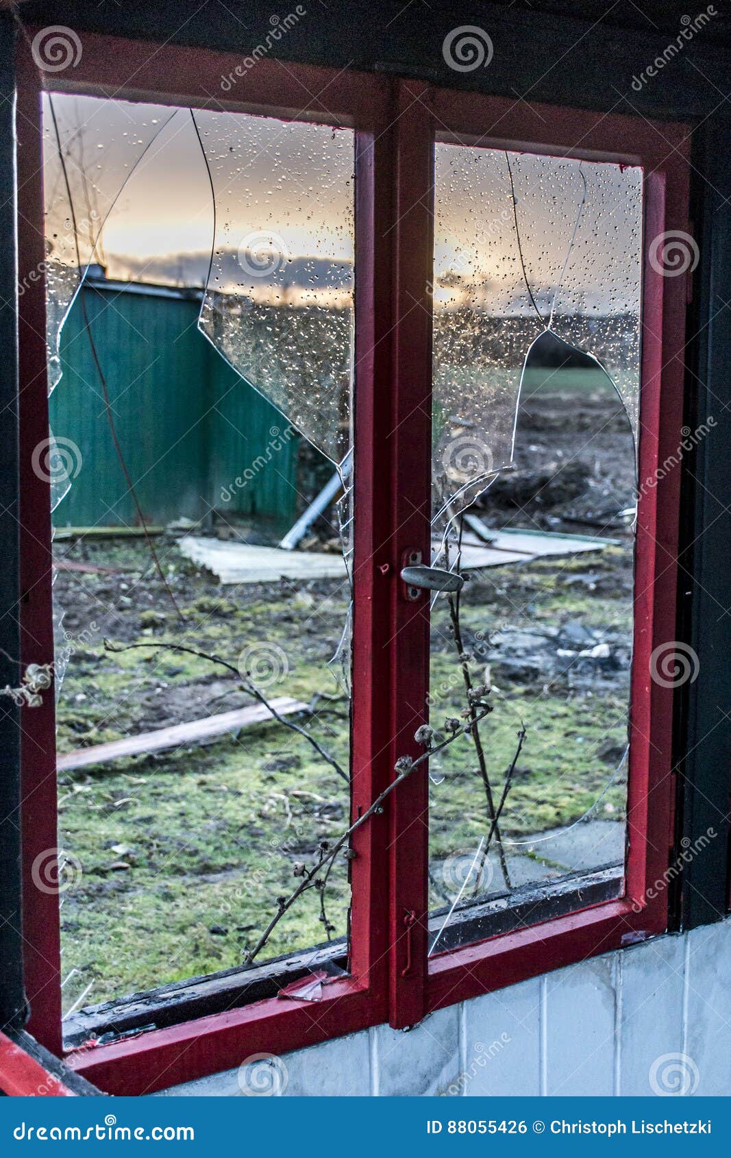 Old Creepy Dark Abandoned Destructive Dirty House Broken Windows Stock ...