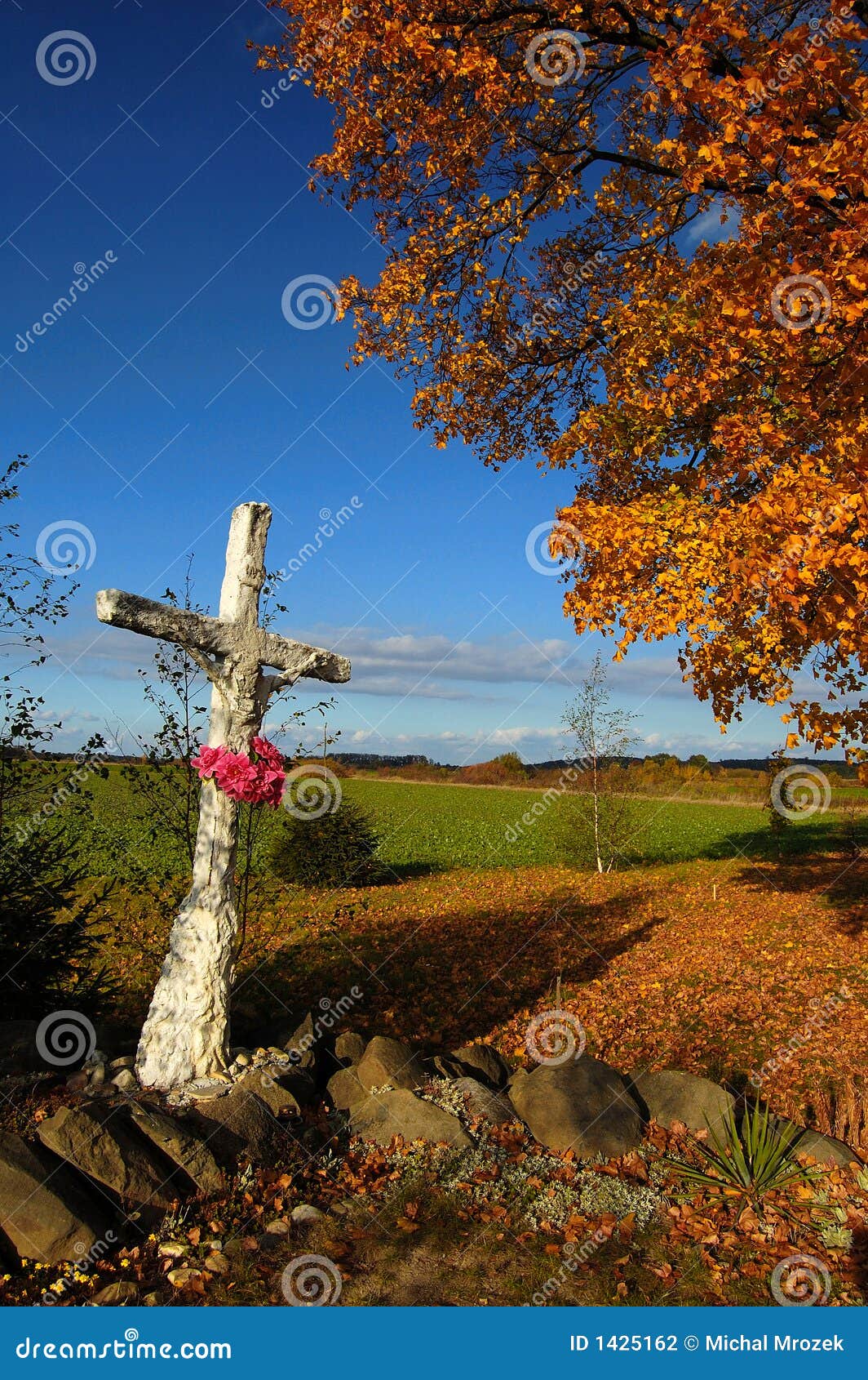 Old cross stock photo. Image of orange, trees, peaceful - 1425162