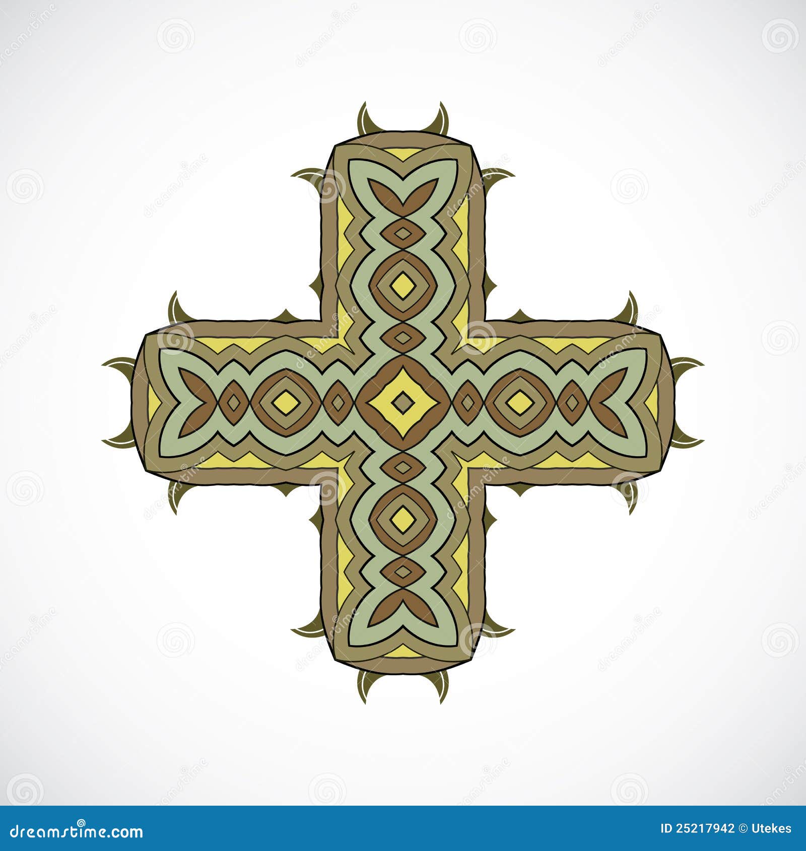 Old cross. stock vector. Illustration of style, decoration - 25217942