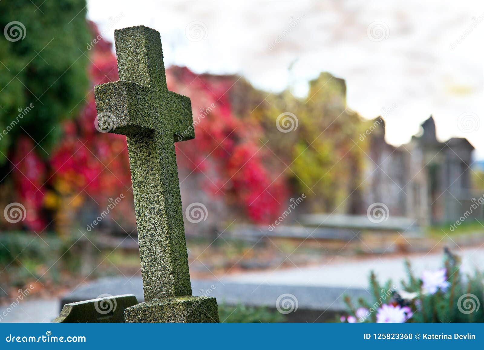 Old cross on graveyard stock photo. Image of marble - 125823360