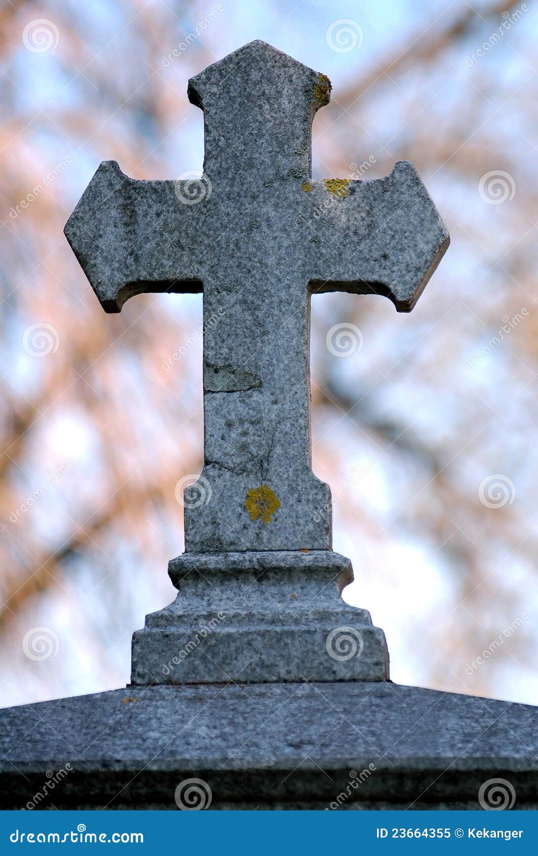 Old cross in stone stock image. Image of headstone, ground - 23664355